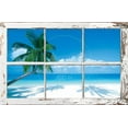 Tropical Beach Window Poster - 36 x 24 - Walmart.com