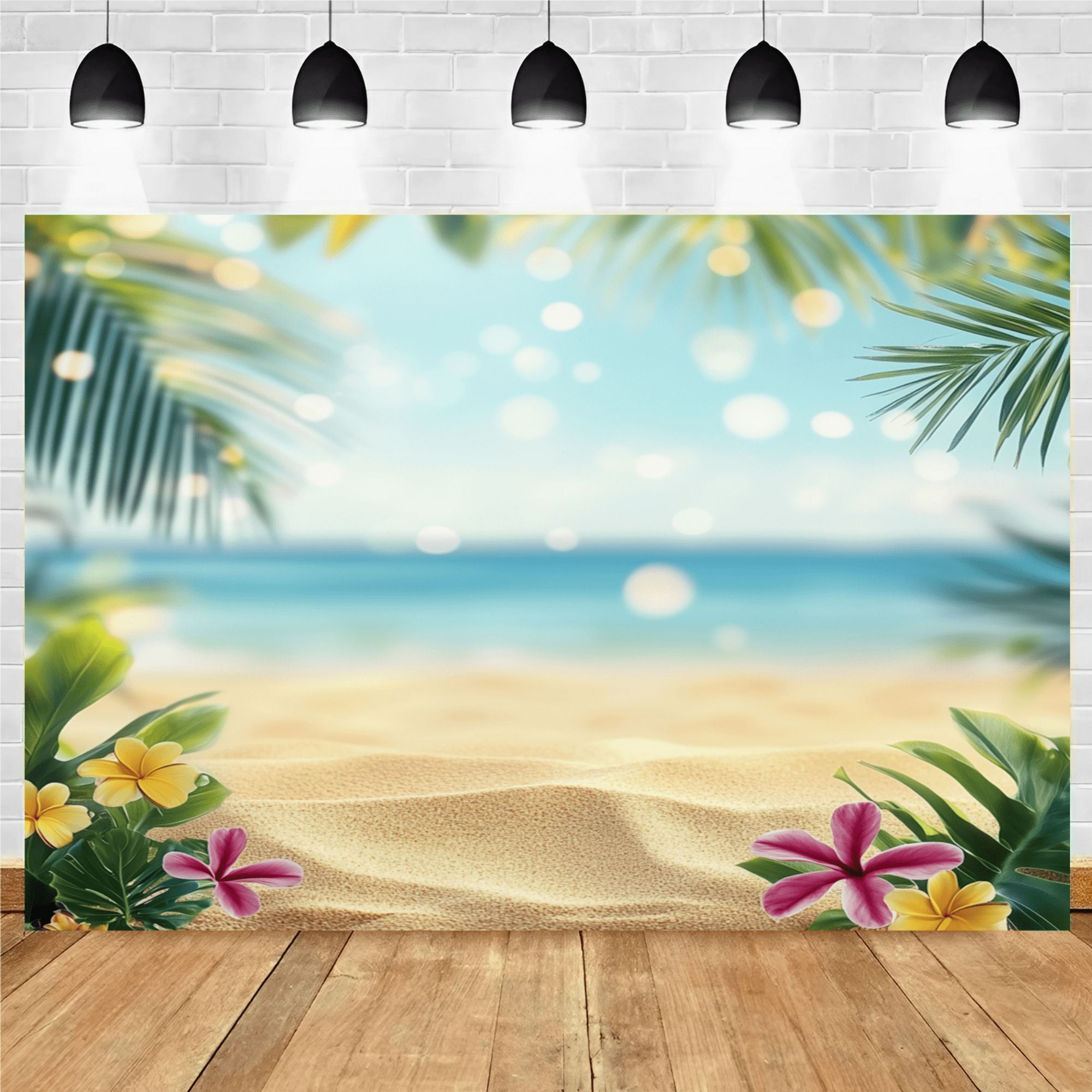 Tropical Beach with Flowers(1) Natural Scenic Backdrops Summer ...