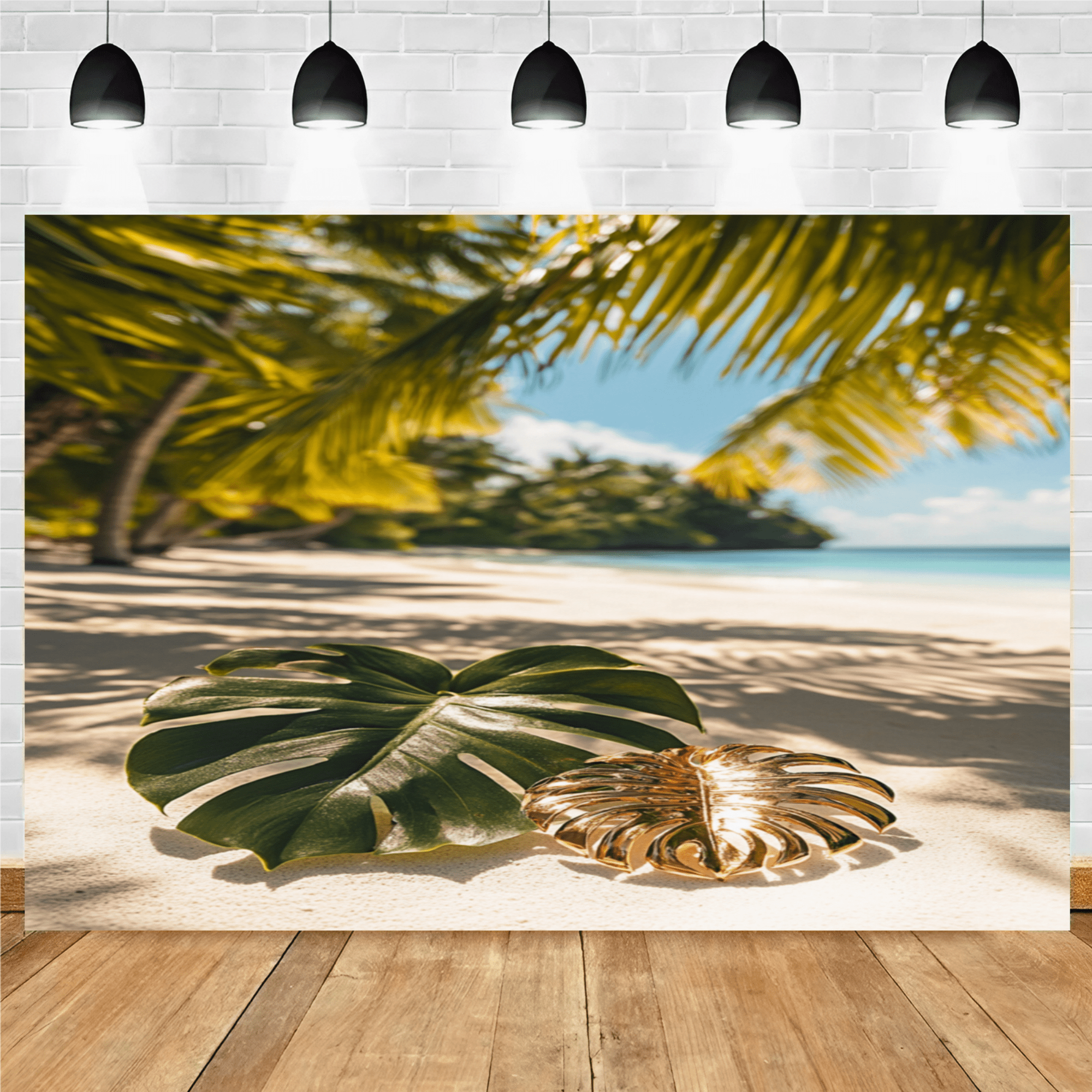 Tropical Beach with Palm Leaves(2) Natural Scenic Backdrops Summer ...