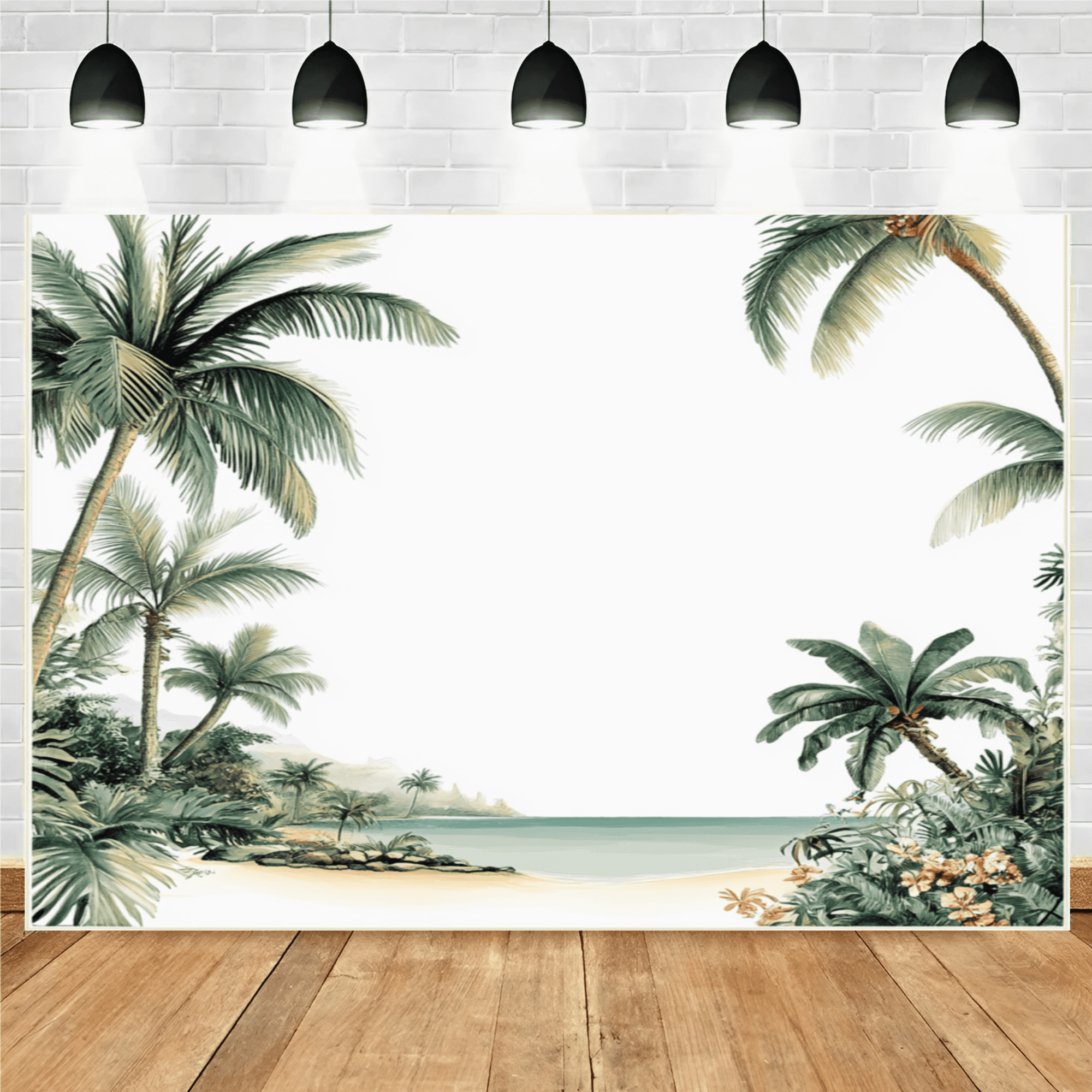 Tropical Beach with Palm Trees(11) Natural Scenic Backdrops Summer ...