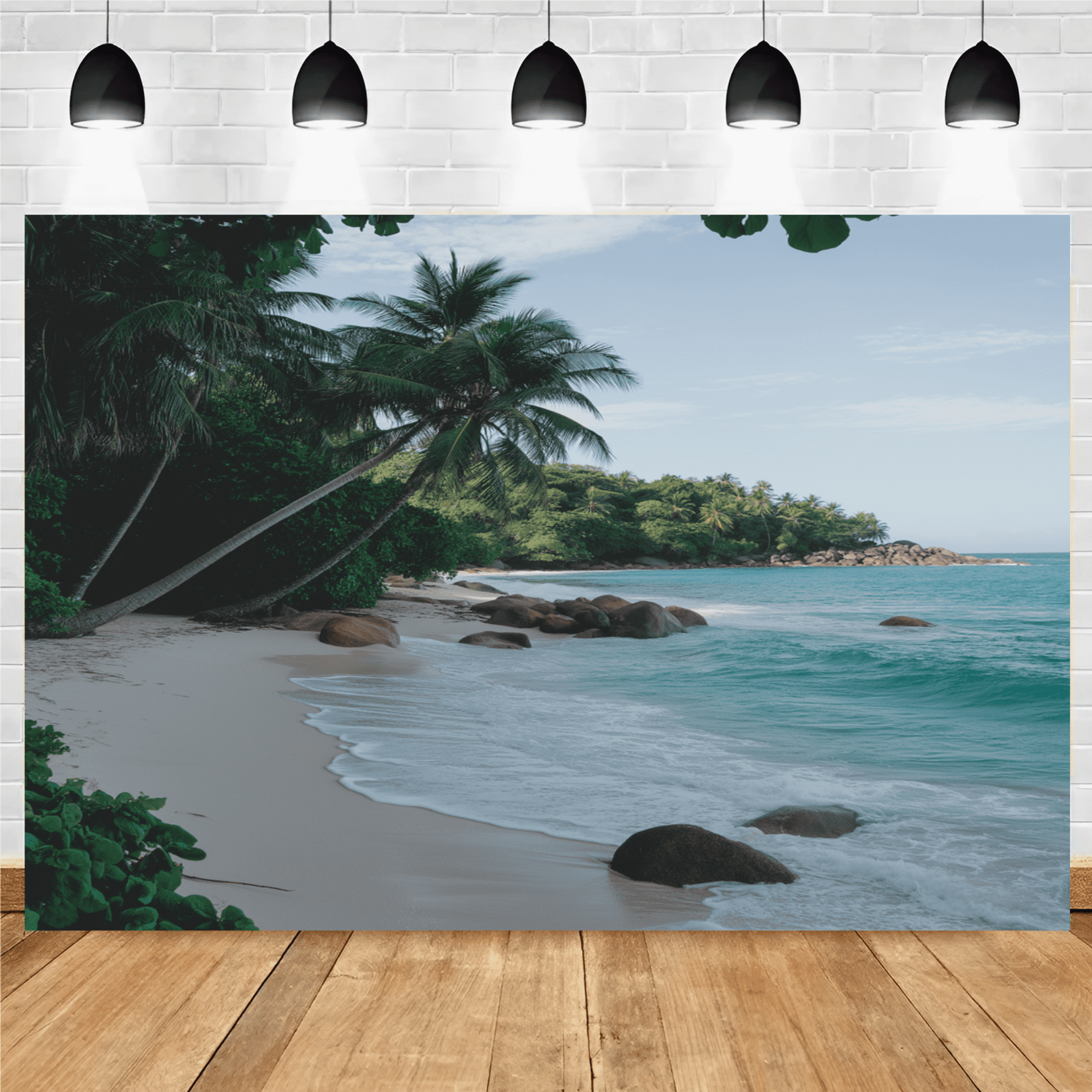 Tropical Beach with Palm Trees(7) Natural Scenic Backdrops Summer ...