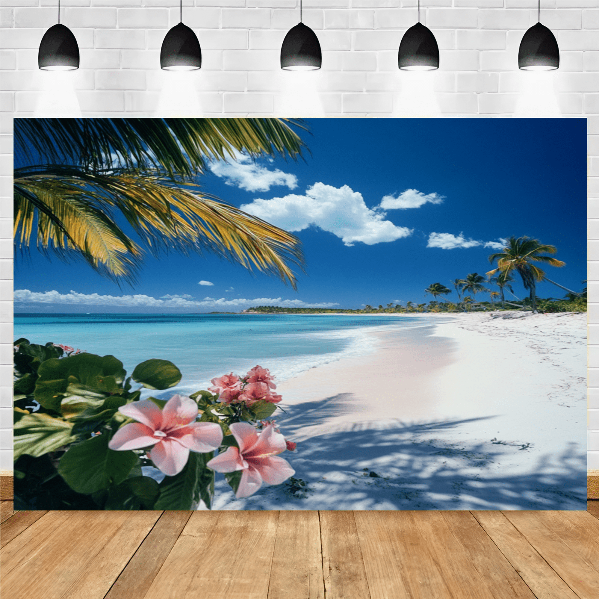 Tropical Beach with Pink Flowers(5) Natural Scenic Backdrops Summer ...
