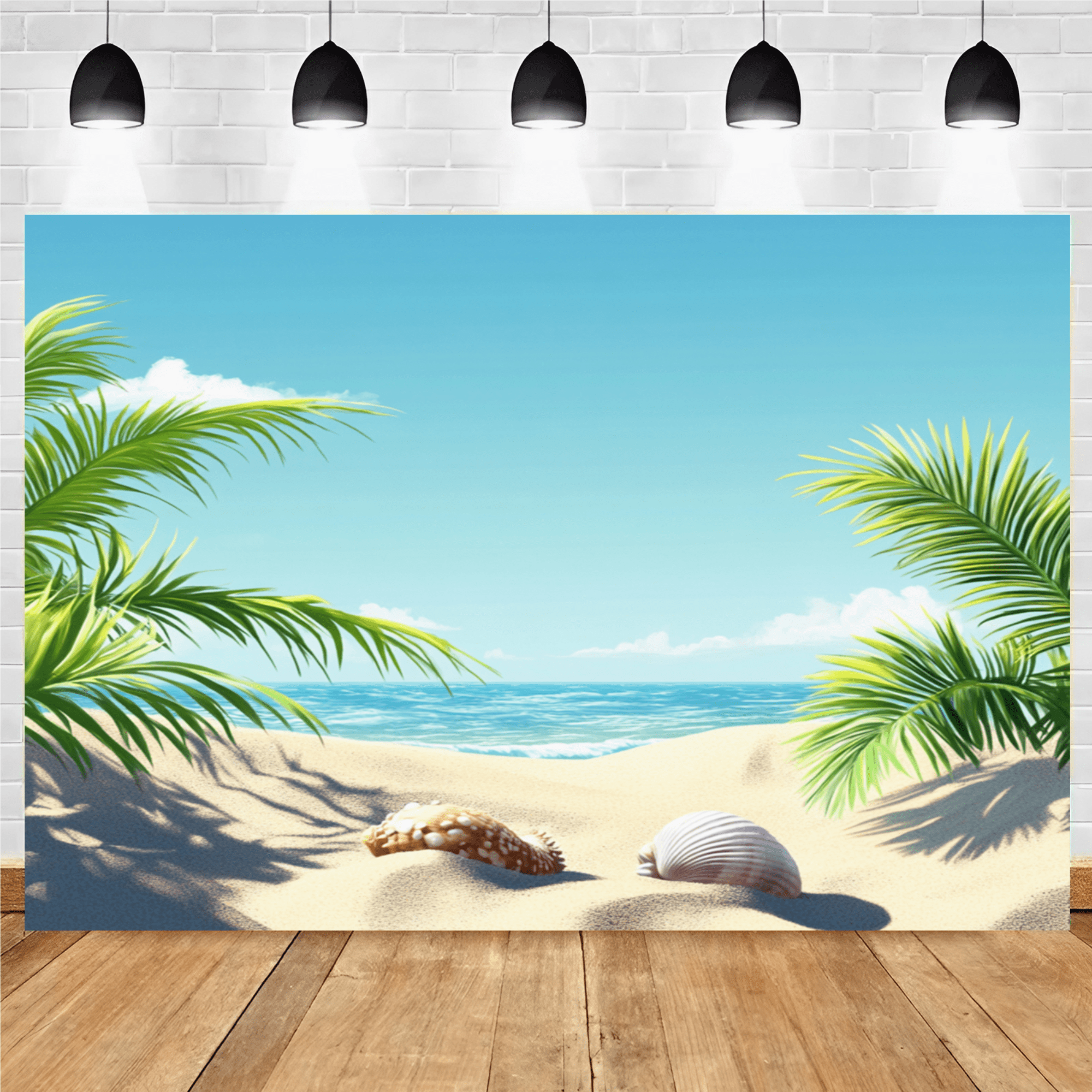 Tropical Beach with Shells Natural Scenic Backdrops Summer Landscape ...