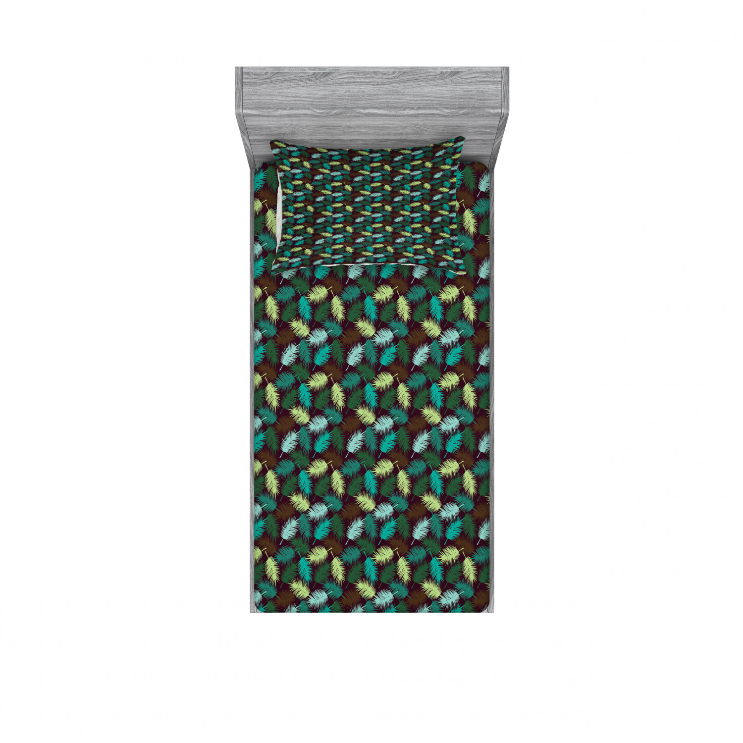 Tropical Bedding Set with Sheet & Covers, Exotic Torbay Palm Tree ...