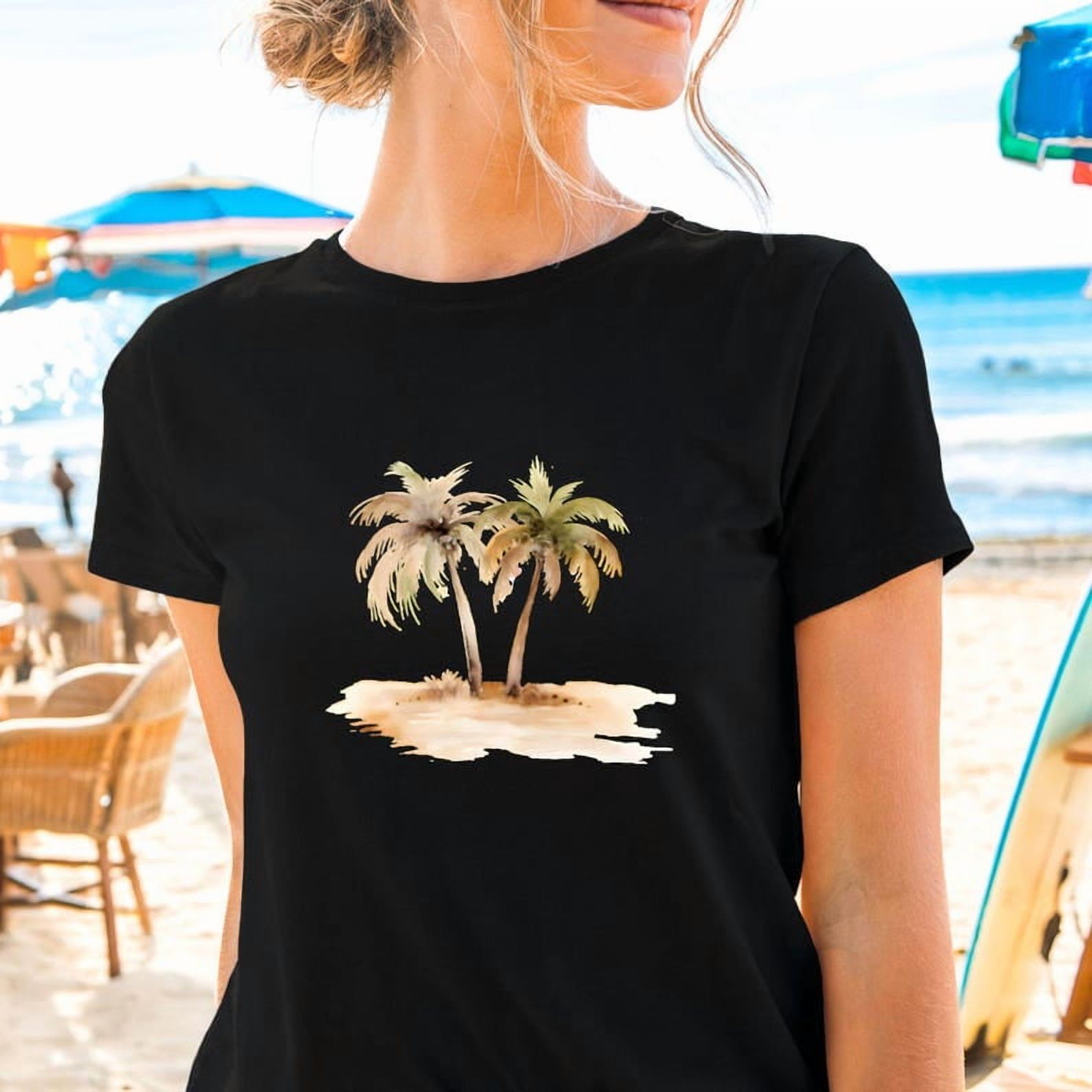 Tropical Beige Palm Tree Beach Vibes T-shirt, Cute summer shirt ...