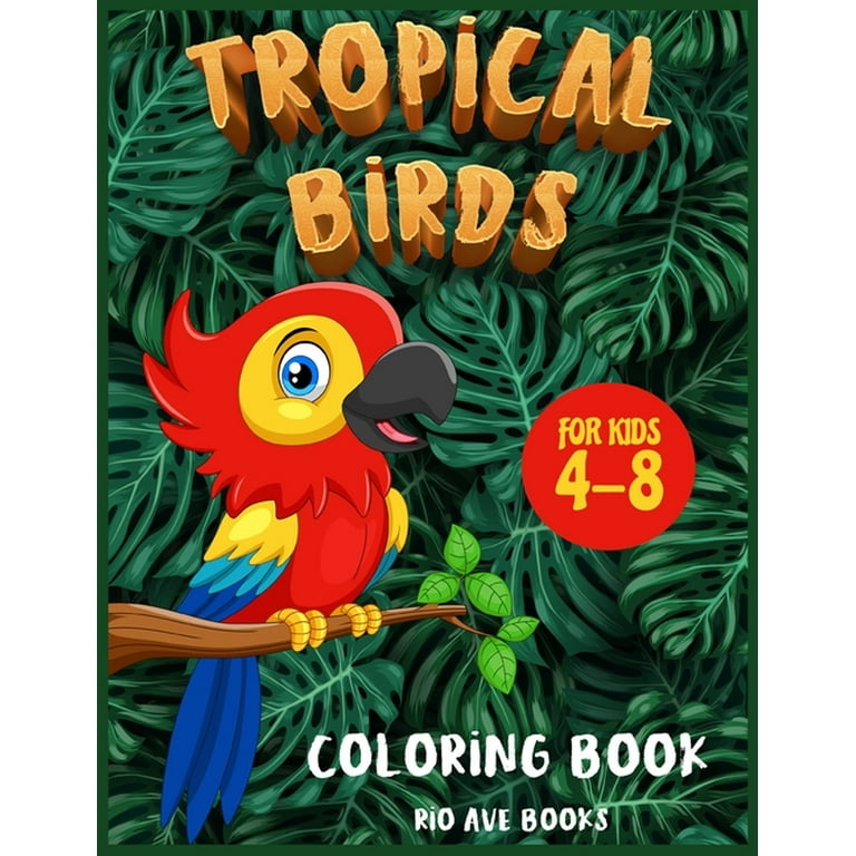 tropical birds coloring book