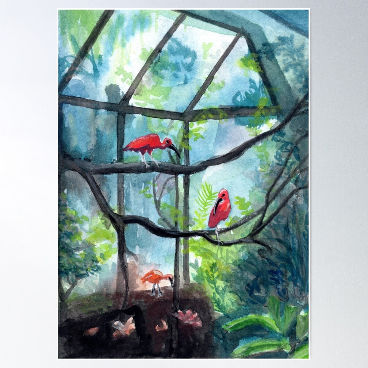 Tropical Birds Poster Wall Art, Modern Wall Decor For Living Room ...