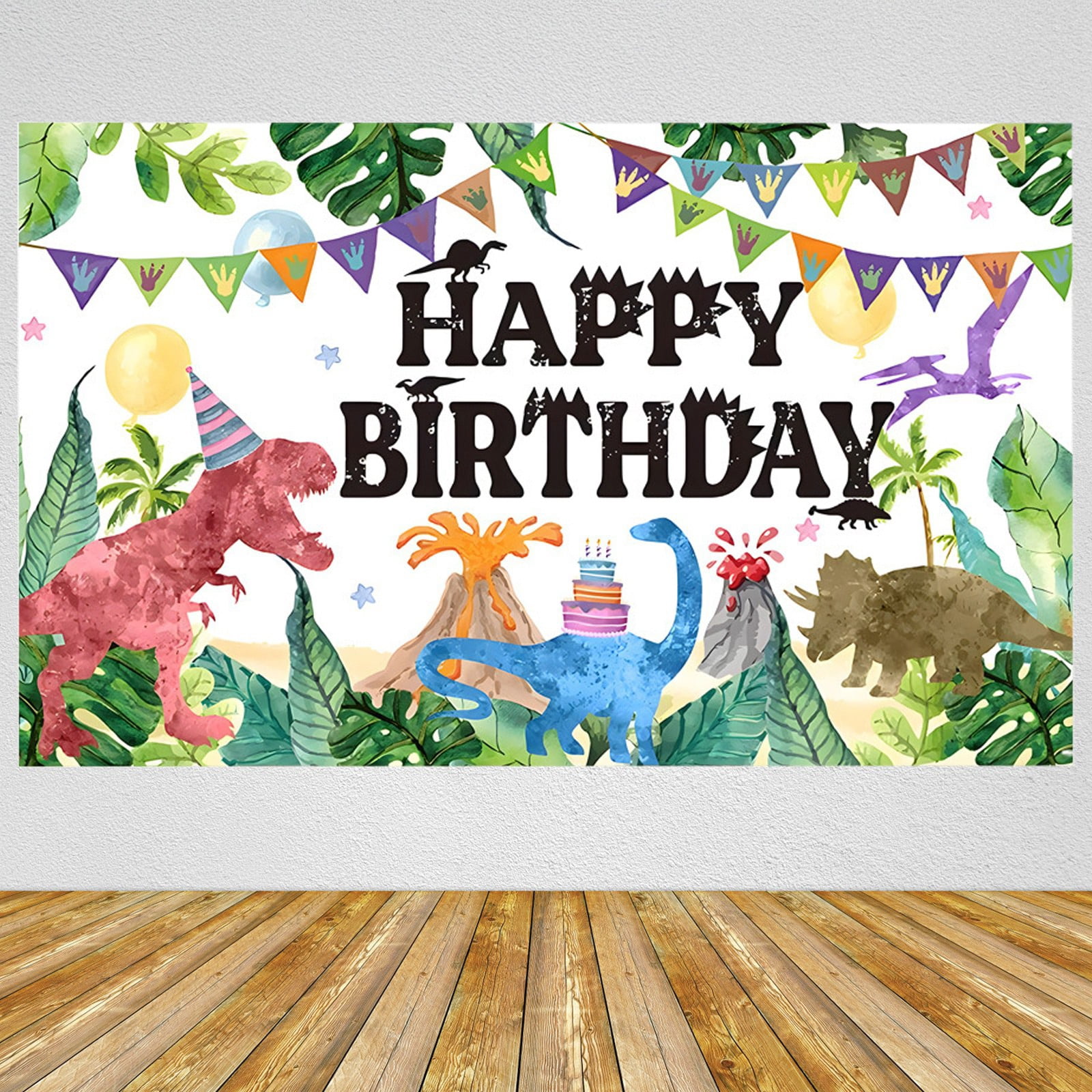 Tropical Birthday Party Decorations Jungle Animal Birthday Banner - 6x3 ...