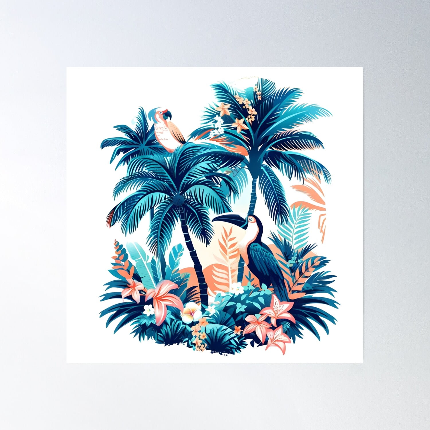 Tropical Bliss - Vibrant Paradise Escape Poster Wall Art, Modern Wall ...