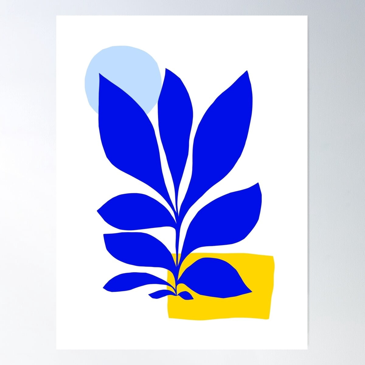 Tropical Blue & Yellow Matisse Collage 1 Poster Wall Art, Modern Wall ...