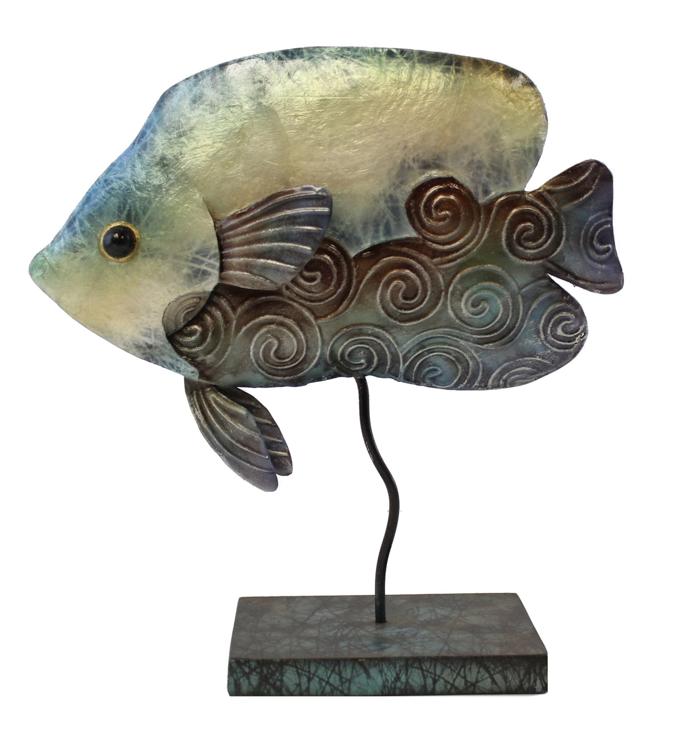 Tropical Blue and White Fish Capiz Shell Table Figurine - Walmart.com