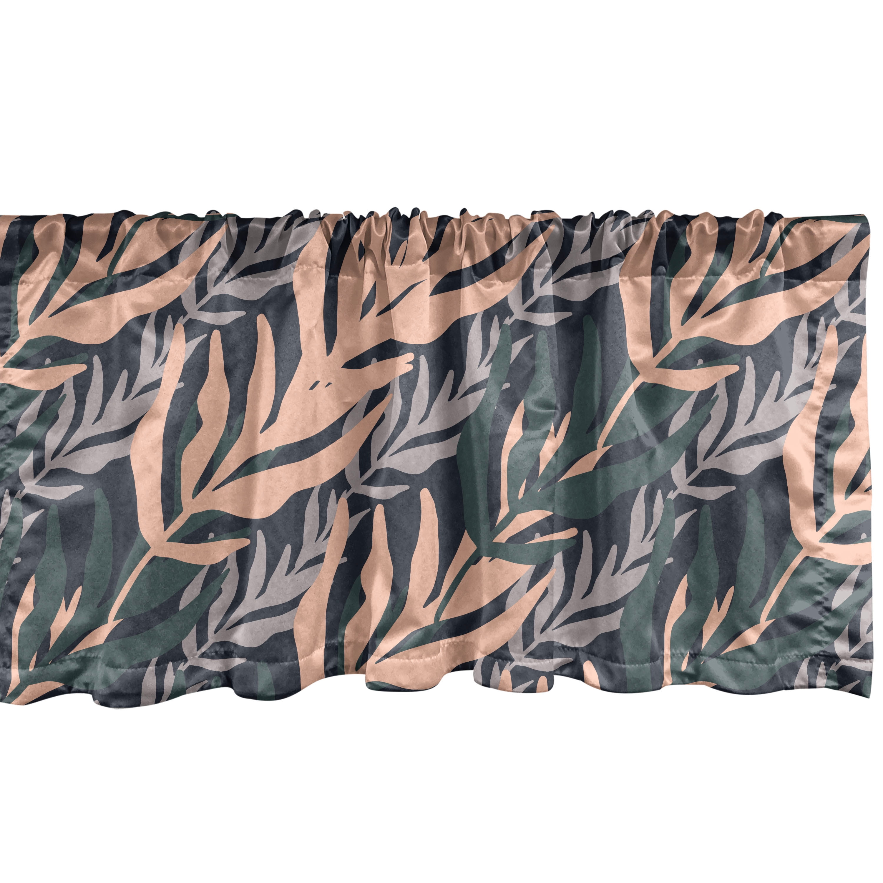 Tropical Boho Window Valance, Modern Simple Design Silhouettes of ...