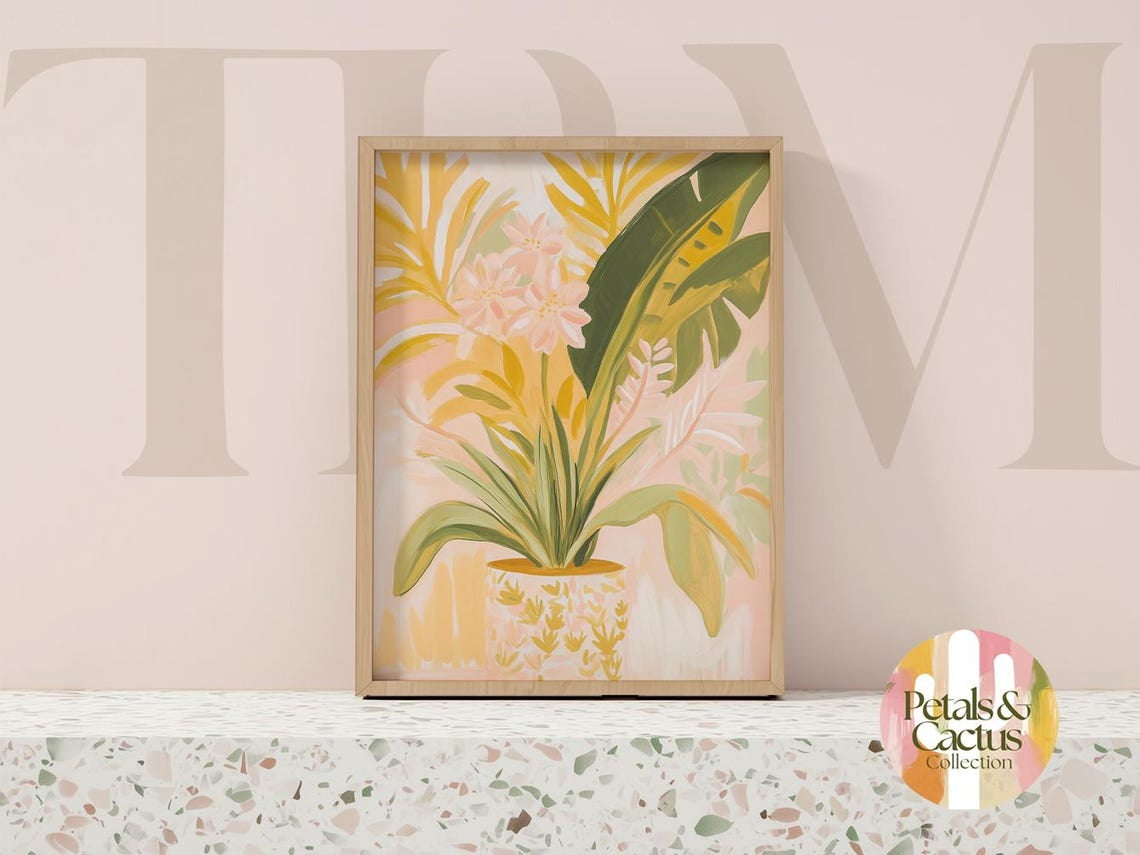 Tropical Botanical Print, Boho Floral Greenery Wall Art Home Decor #545 ...