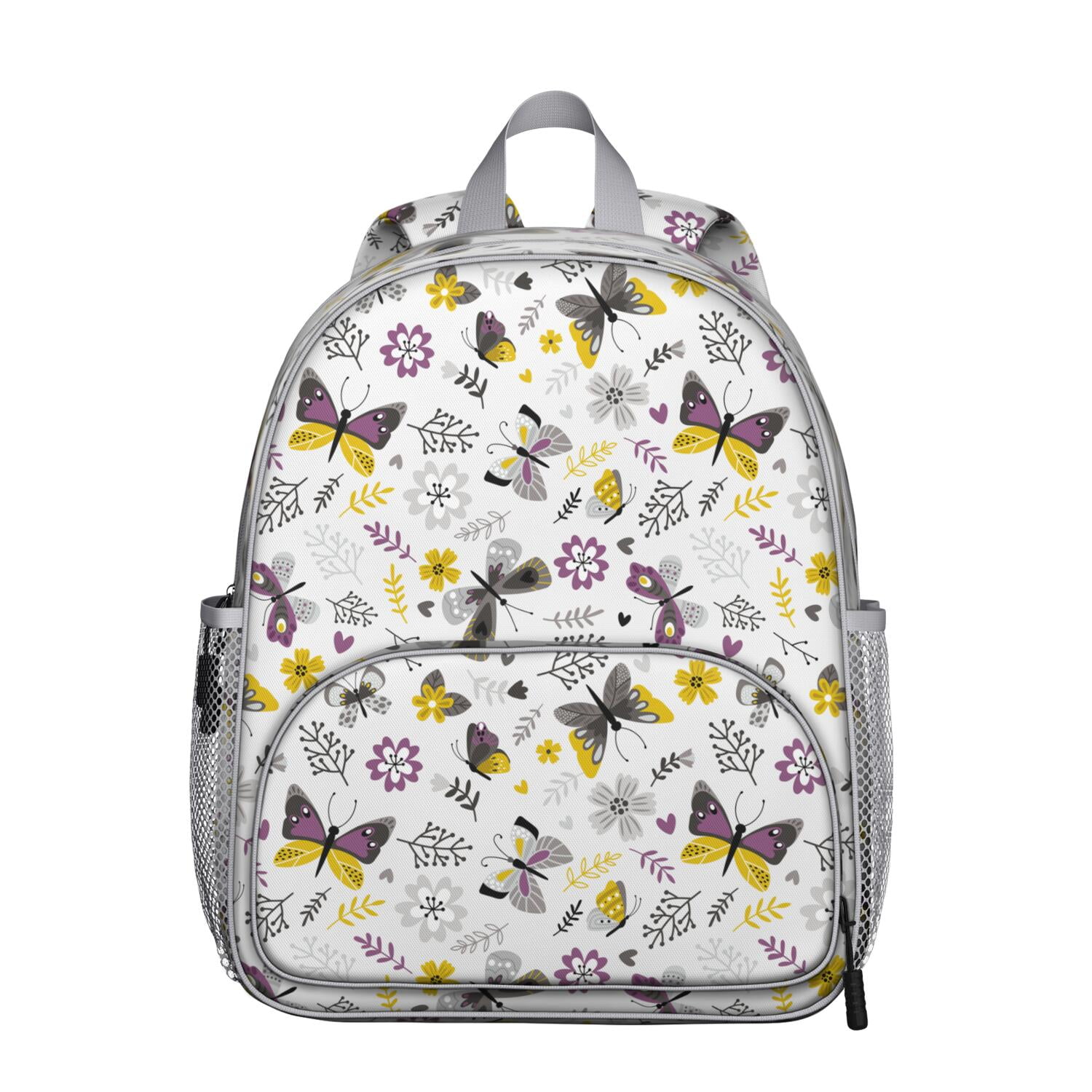 Tropical Butterfly Print Student Backpack – Colorful Floral Pattern ...