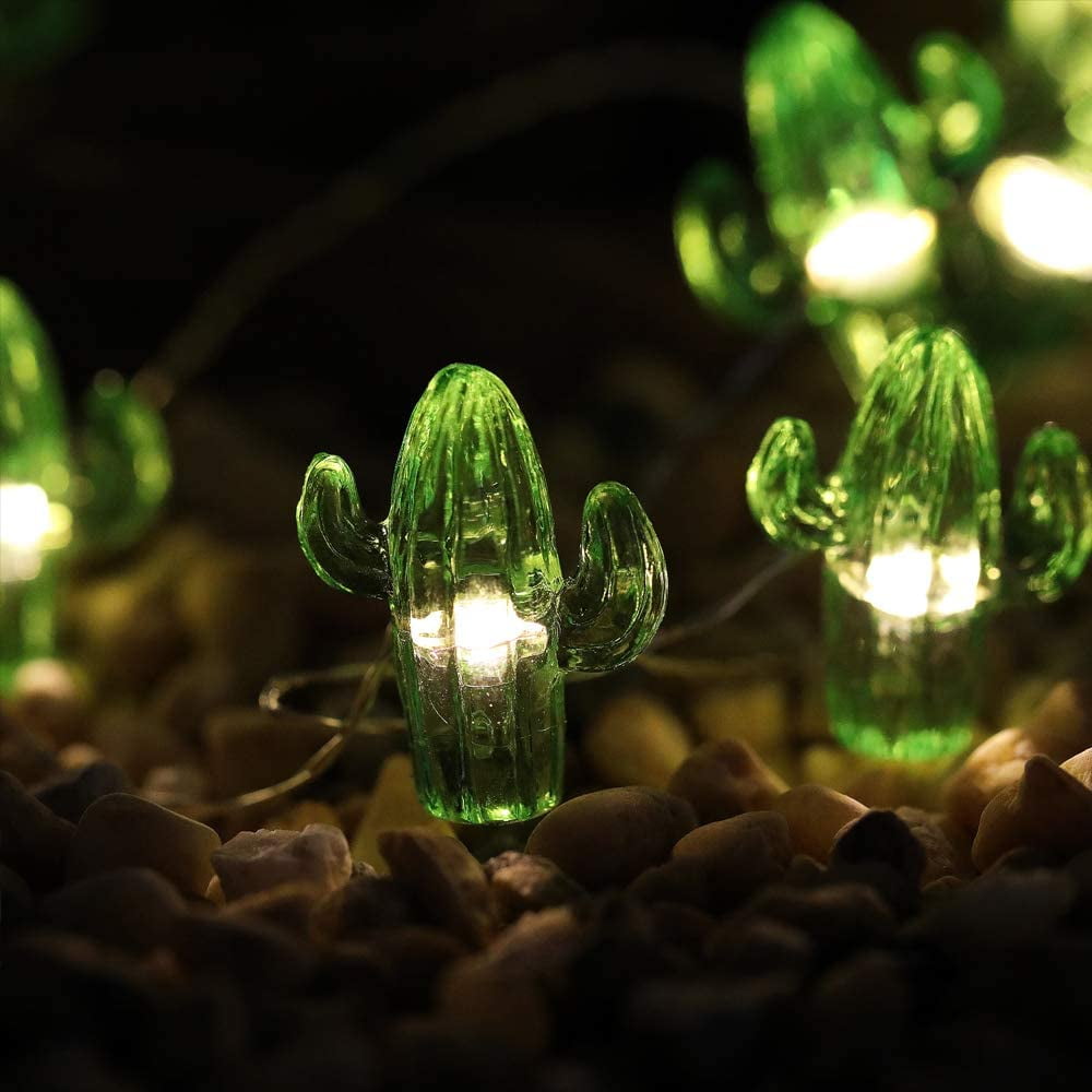 Tropical Cactus Decorative String Lights 13.85 Ft 40 Warm White LED ...