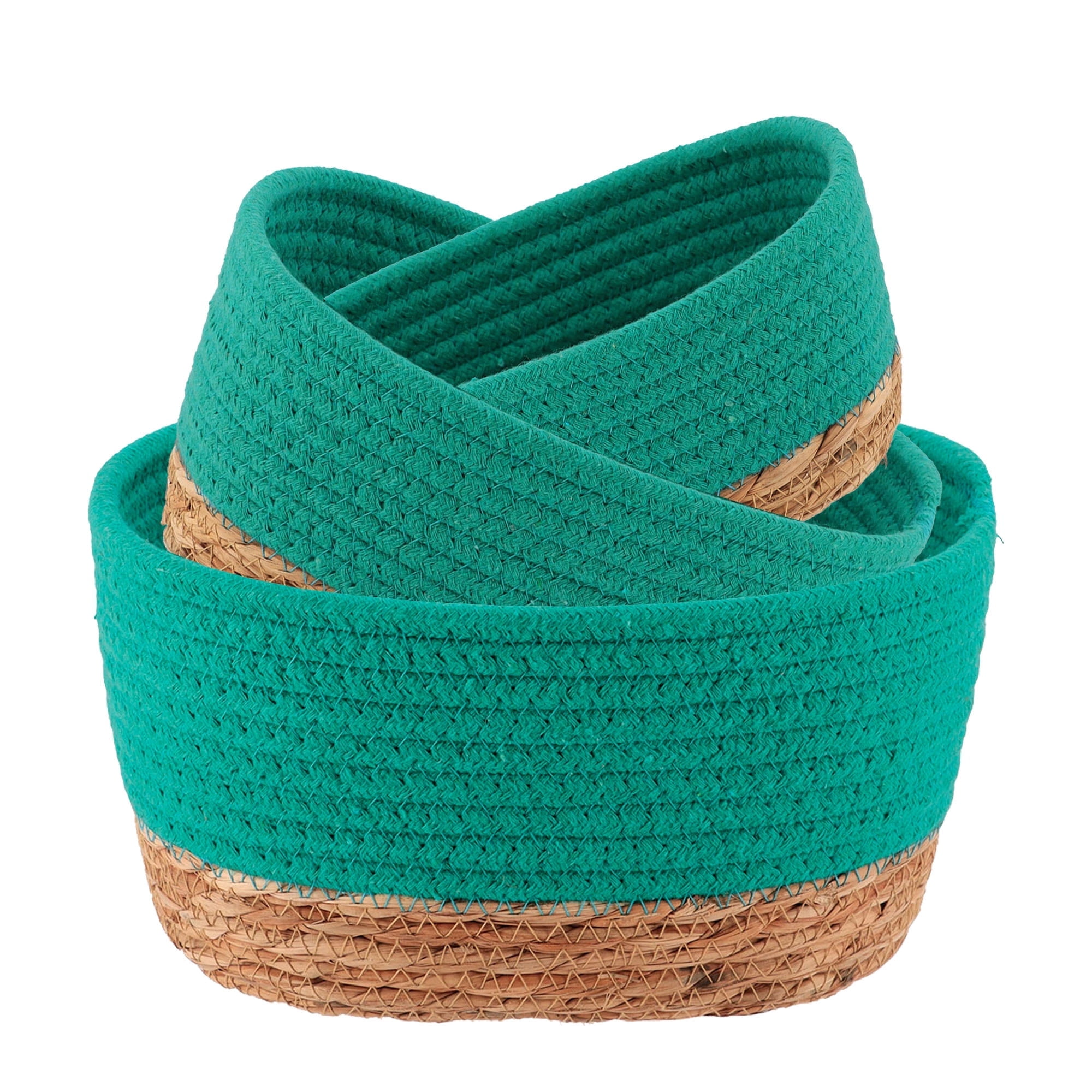 Tropical Caribbean Green Cotton Storage Baskets Organizer Padang Bins ...