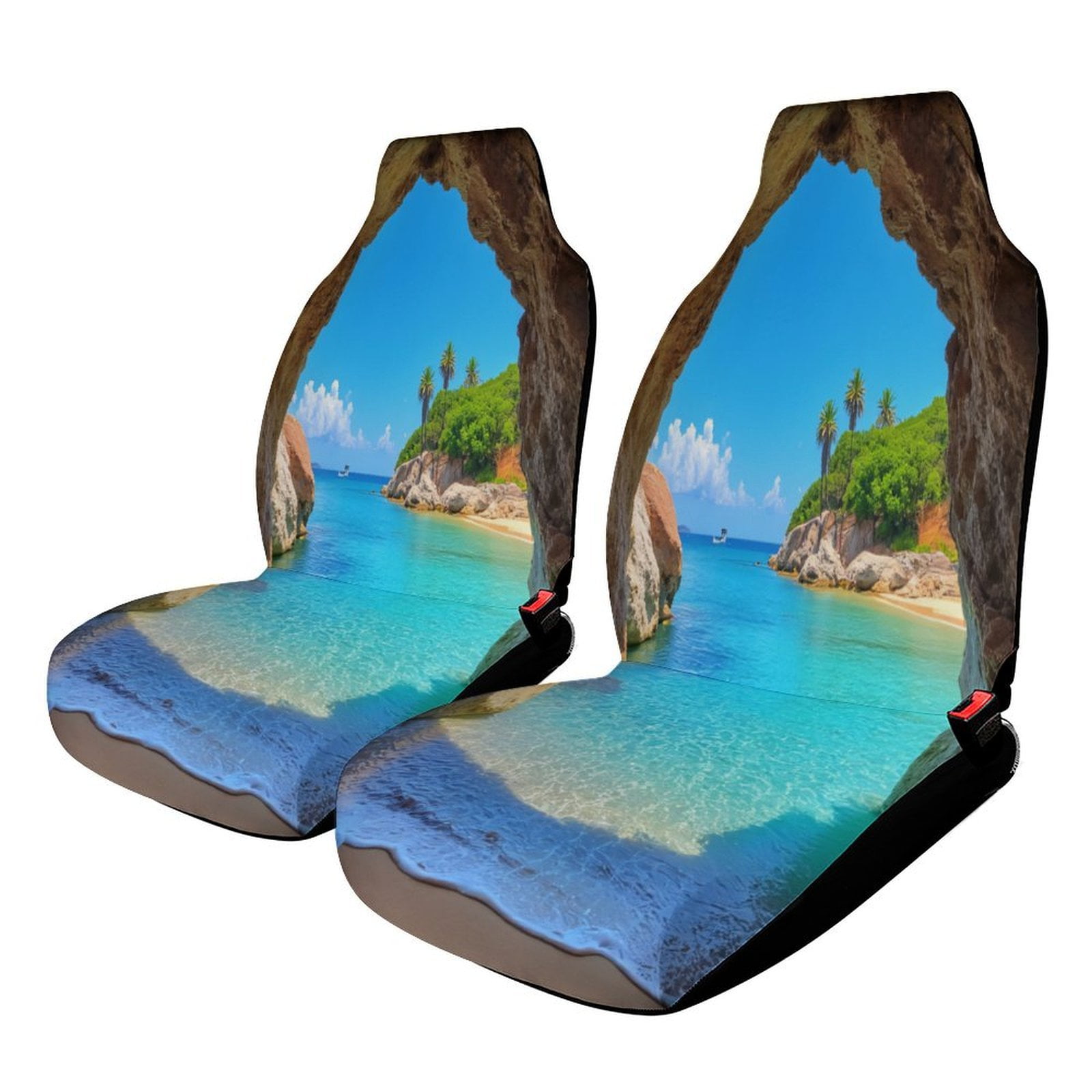 Tropical Cave Beach View Car Seat Covers,Universal Auto Front Seats ...