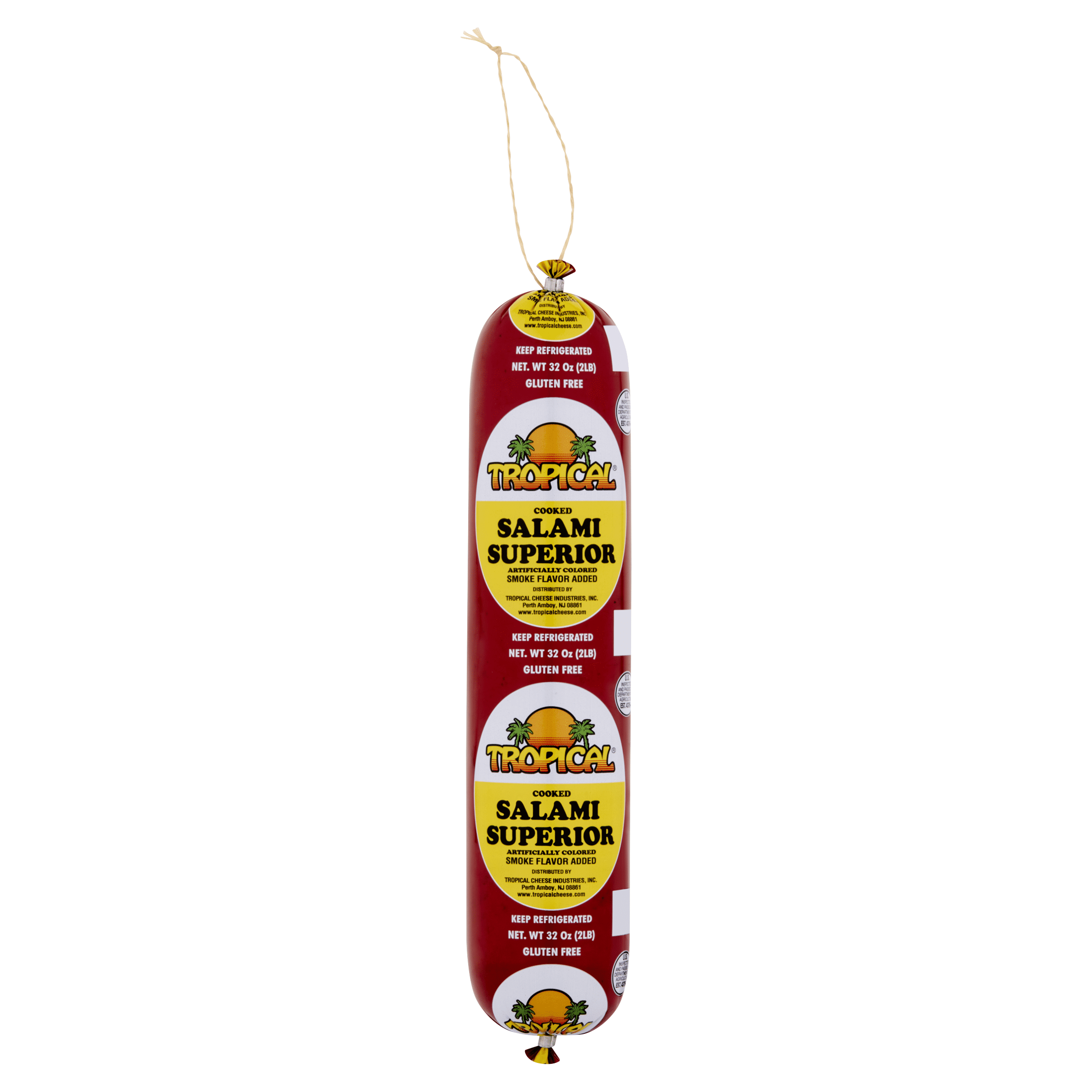 Tropical Cheese Salami Superior, 32 oz., Pork and Beef Salami, Vacuum ...