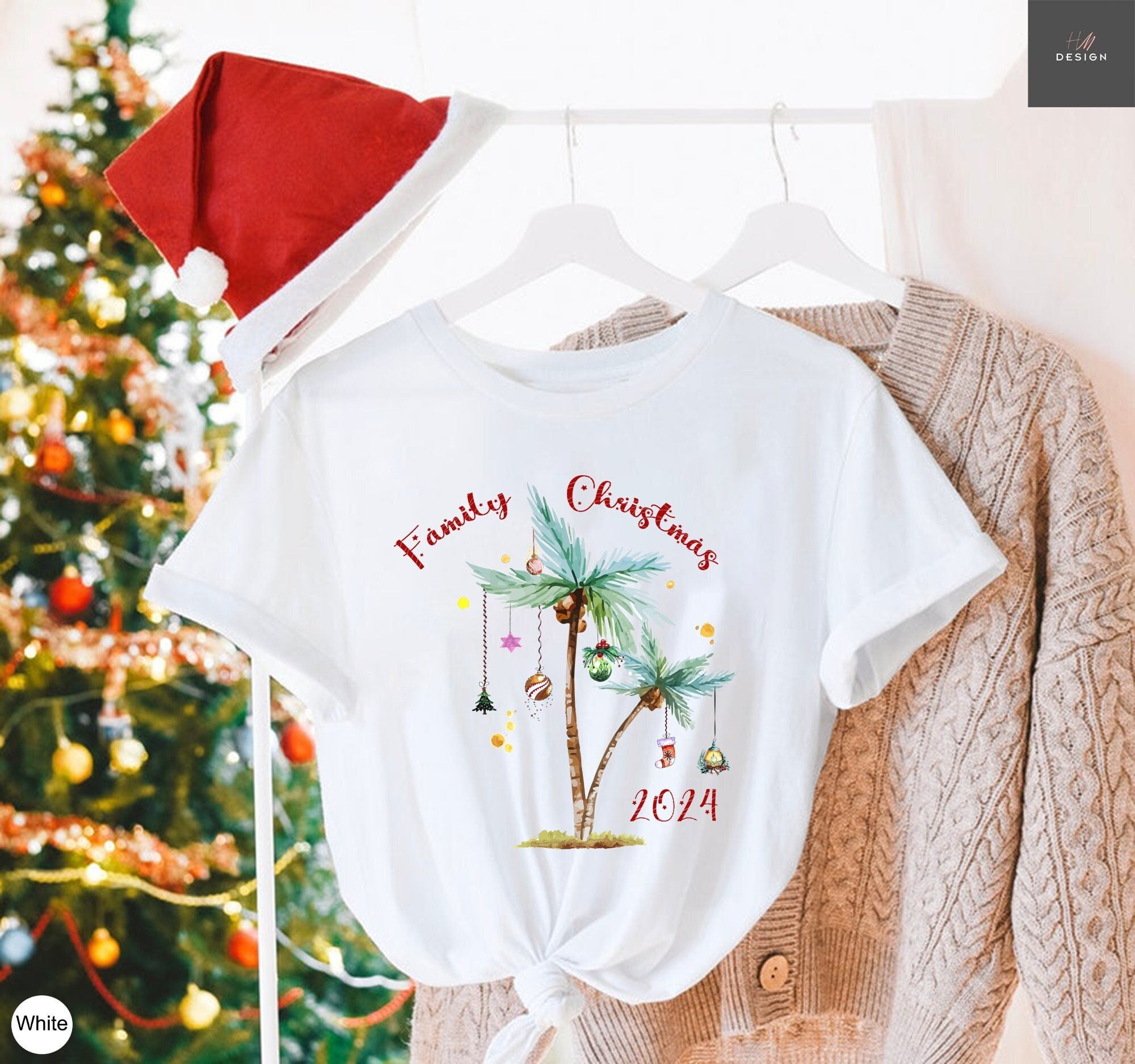 Tropical Christmas Shirts, Christmas On The Beach, Christmas Palm Tree ...