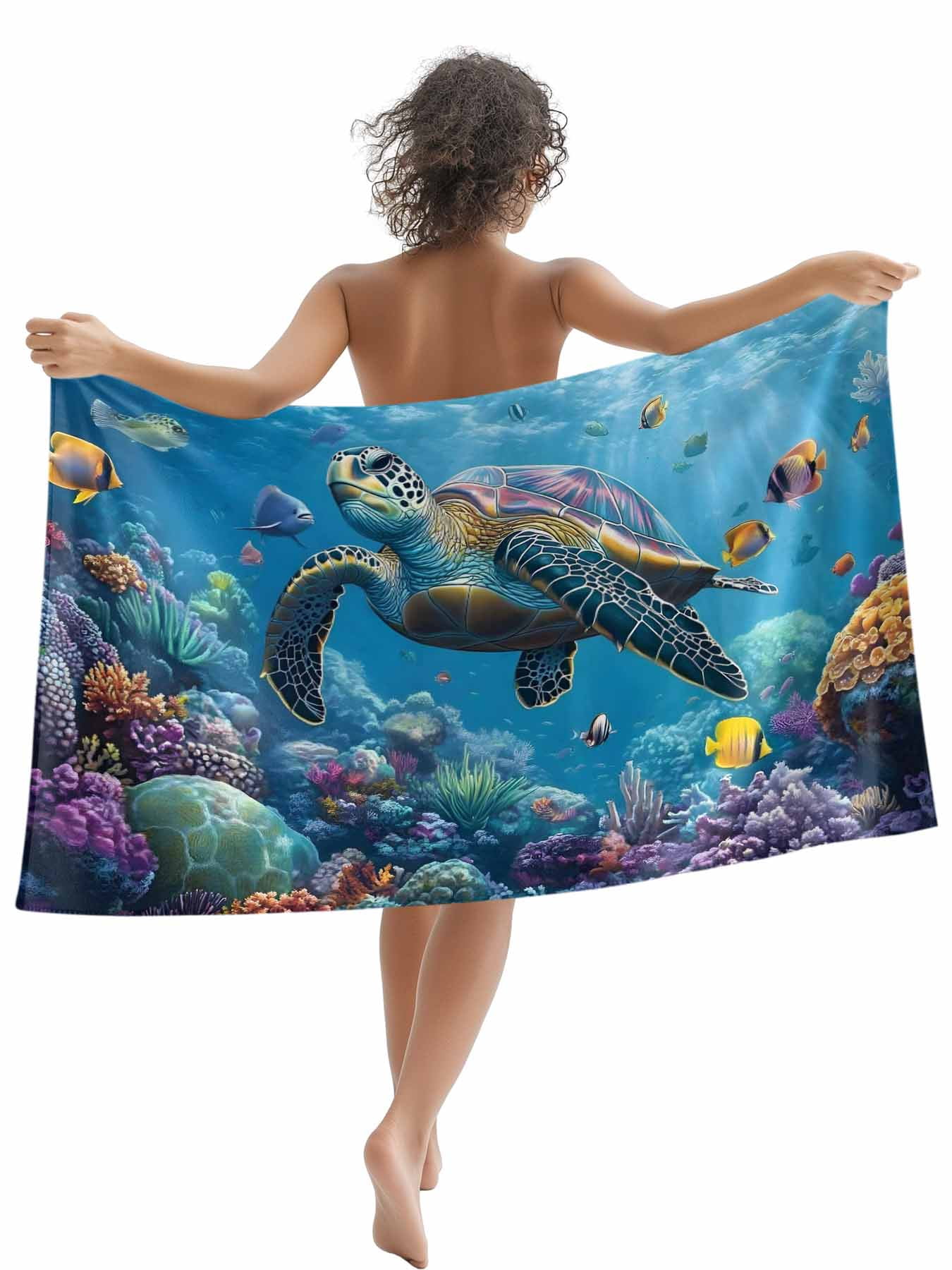 Tropical Coastal Beach Towels Blanket Soft & Absorbent Quick Dry ...