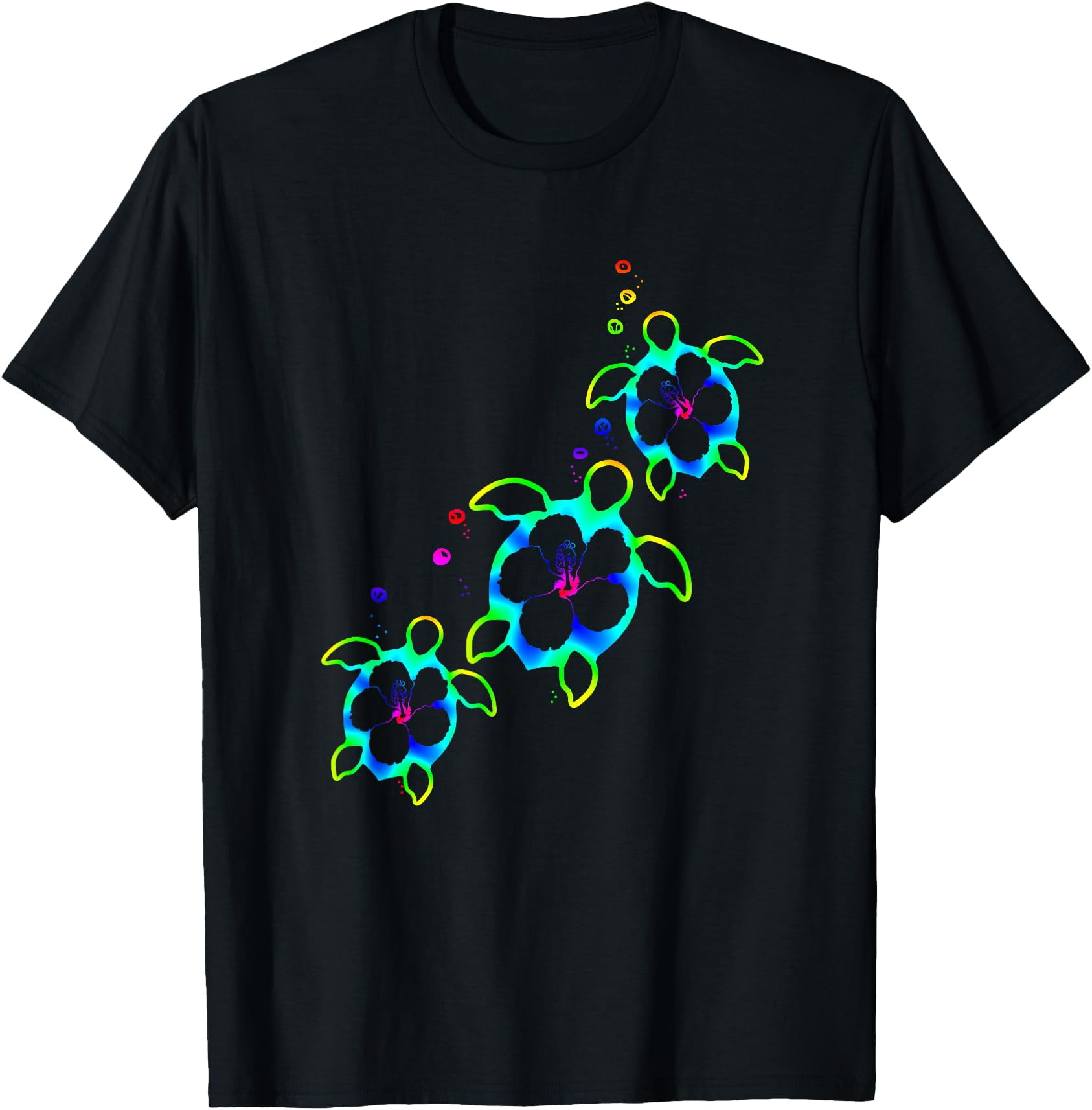 Tropical Colors Hawaiian Honu Sea Turtles T-Shirt - Walmart.com