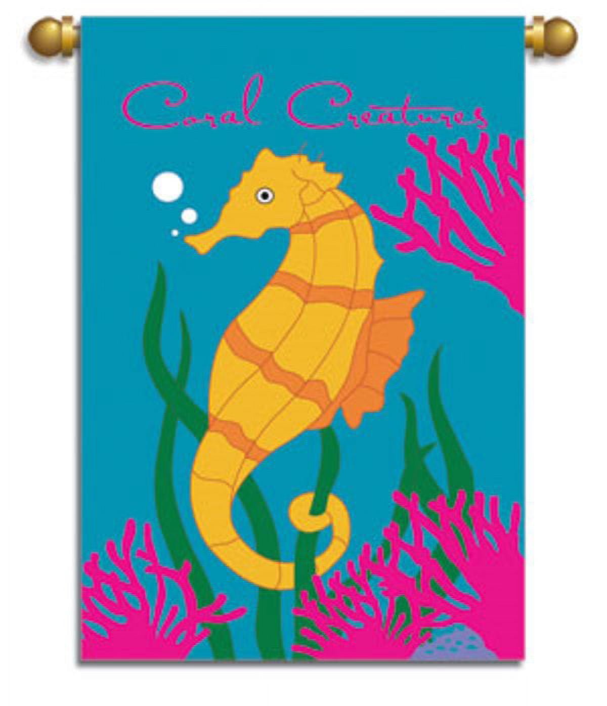 Tropical Coral Creatures Seahorse Garden Flag Banner - Walmart.com