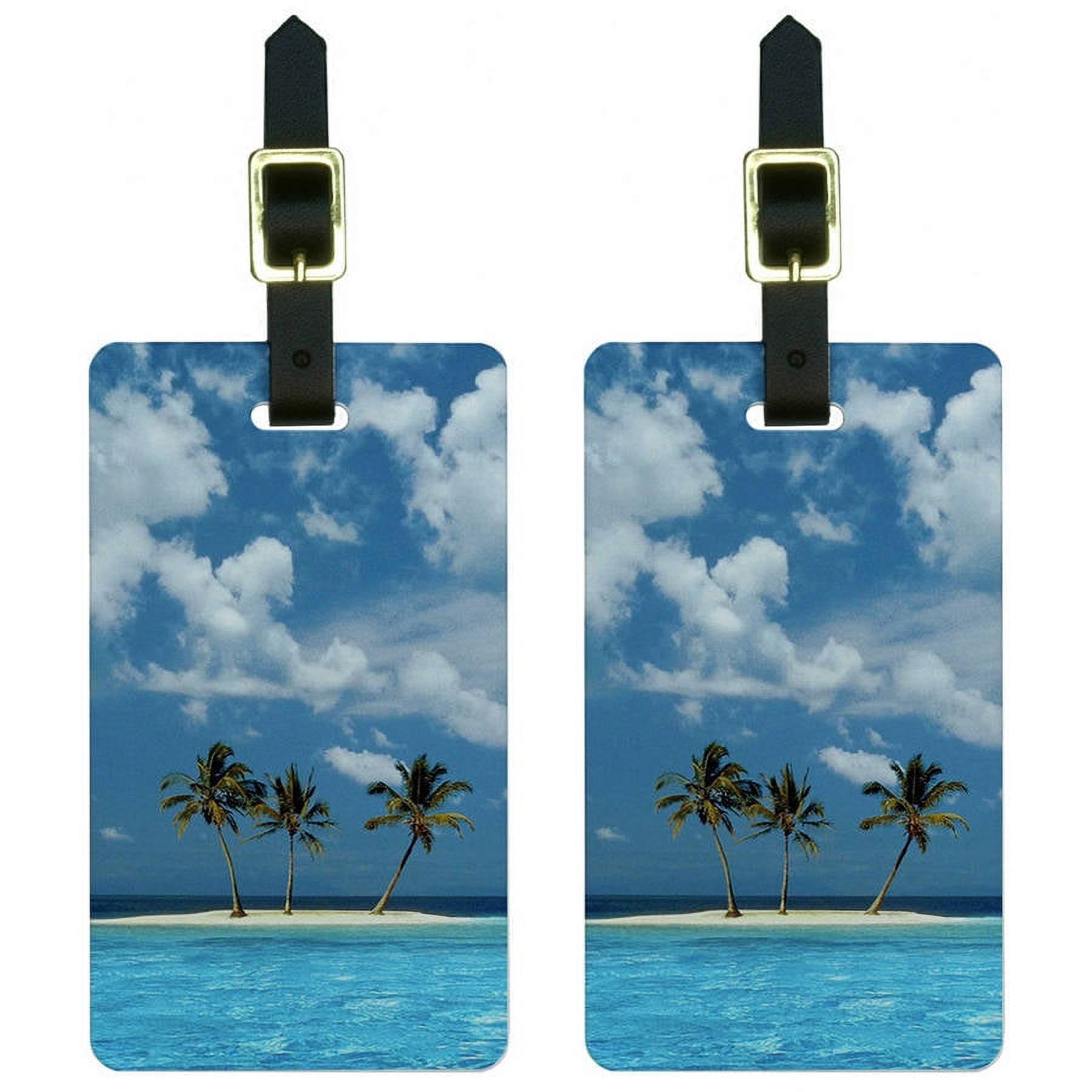 Tropical Deserted Island Beach Ocean Luggage Tags Suitcase ID, Set of 2 ...