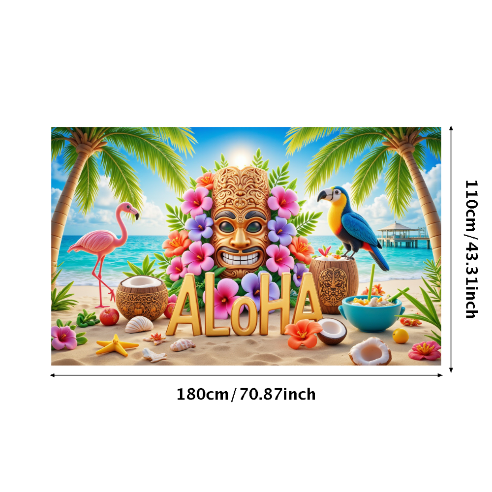 Tropical Design Hawaii Banner Colorful Elements Beach Theme Aloha ...