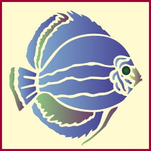 Tropical Discus Fish Stencil - Sea Ocean Creatures Marine Mylar Wall ...
