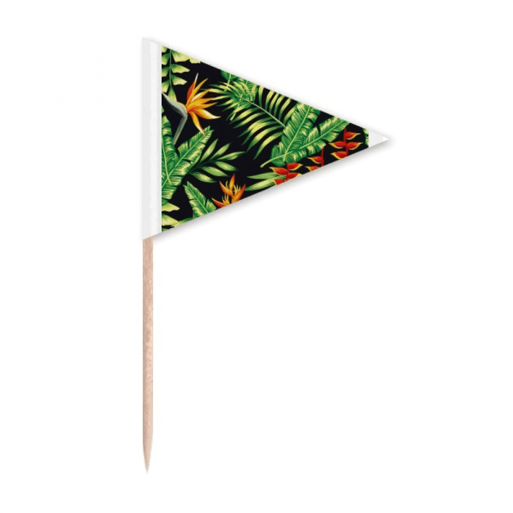 Tropical Drawing Art Toothpick Triangle Cupcake Toppers Flag - Walmart.com