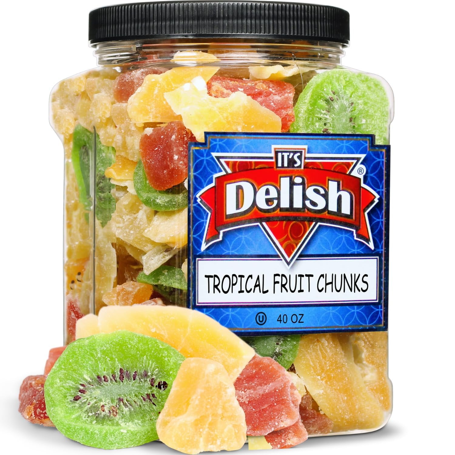 It's Delish Tropical Mixed Dried Fruit Chunks, 40 OZ Jumbo Container ...