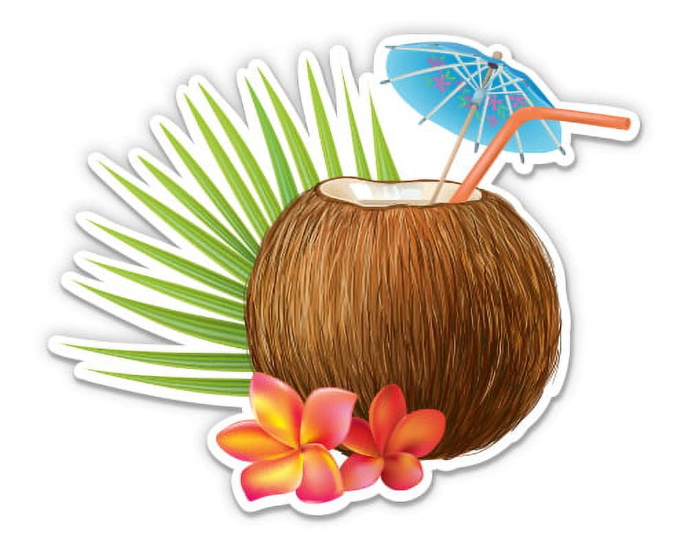 Tropical Drink Pina Colada Hawaii - 5" Vinyl Sticker - For Car Laptop I ...