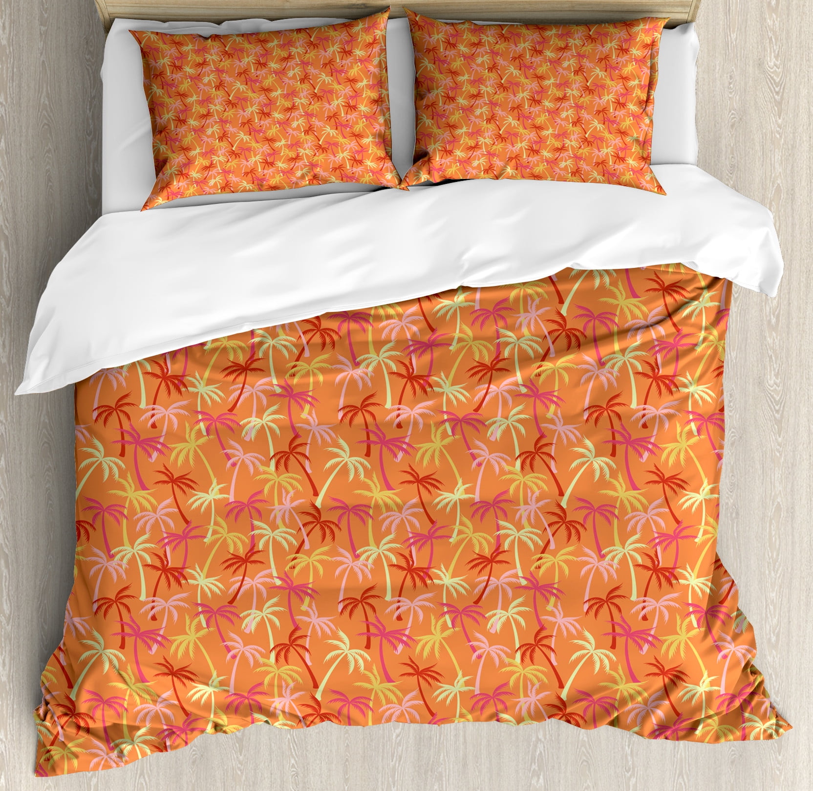 Tropical Duvet Cover Set, Coconut Palm Trees Summer Beach Exotic Island ...