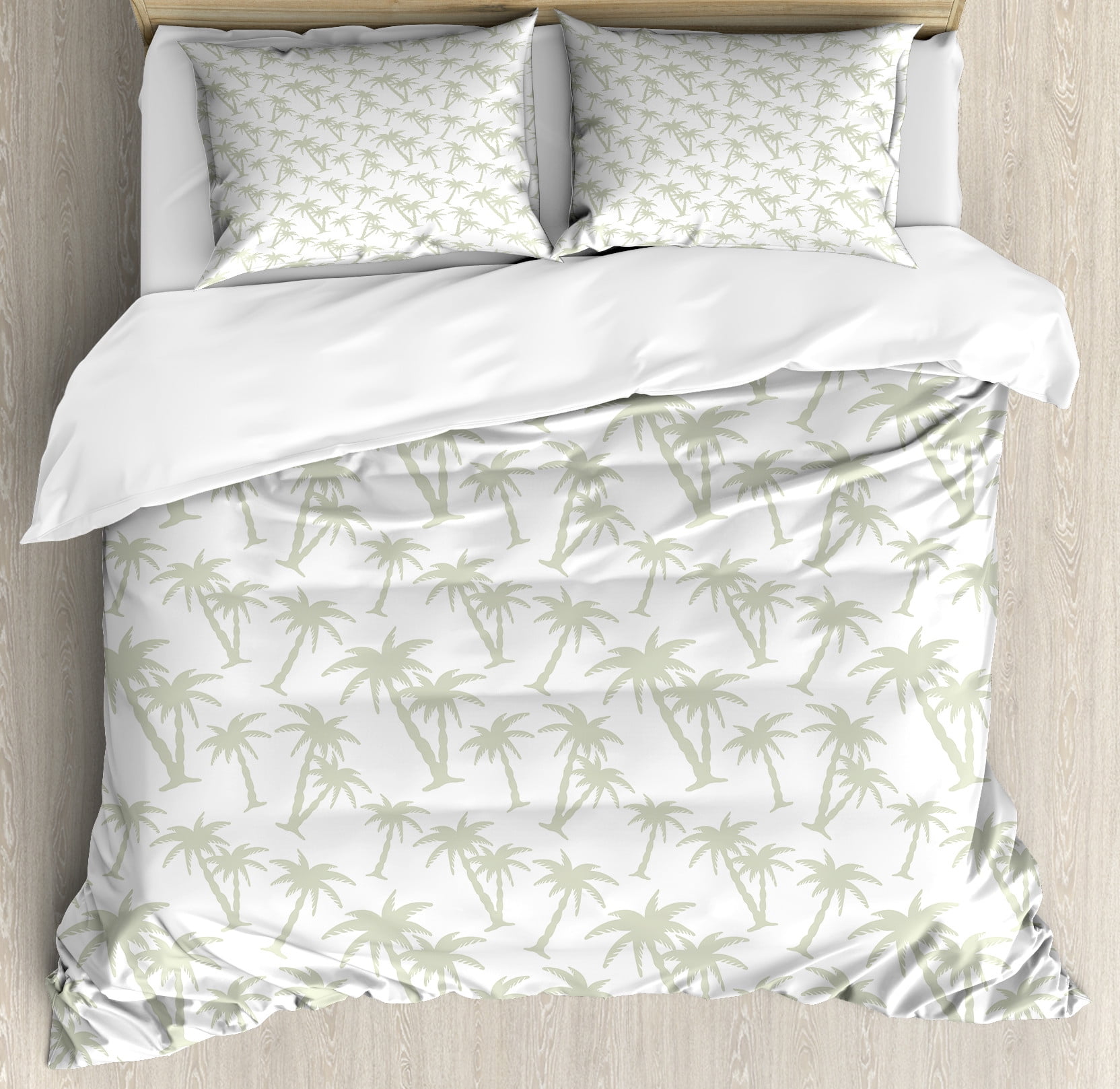 Tropical Duvet Cover Set, Tropical Coconut Palm Trees Pattern Print ...