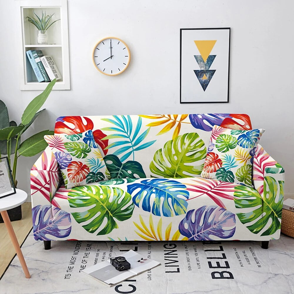 Tropical Elastic Sofa Cover For Living Room Sofa Cover Chaise Lounge ...