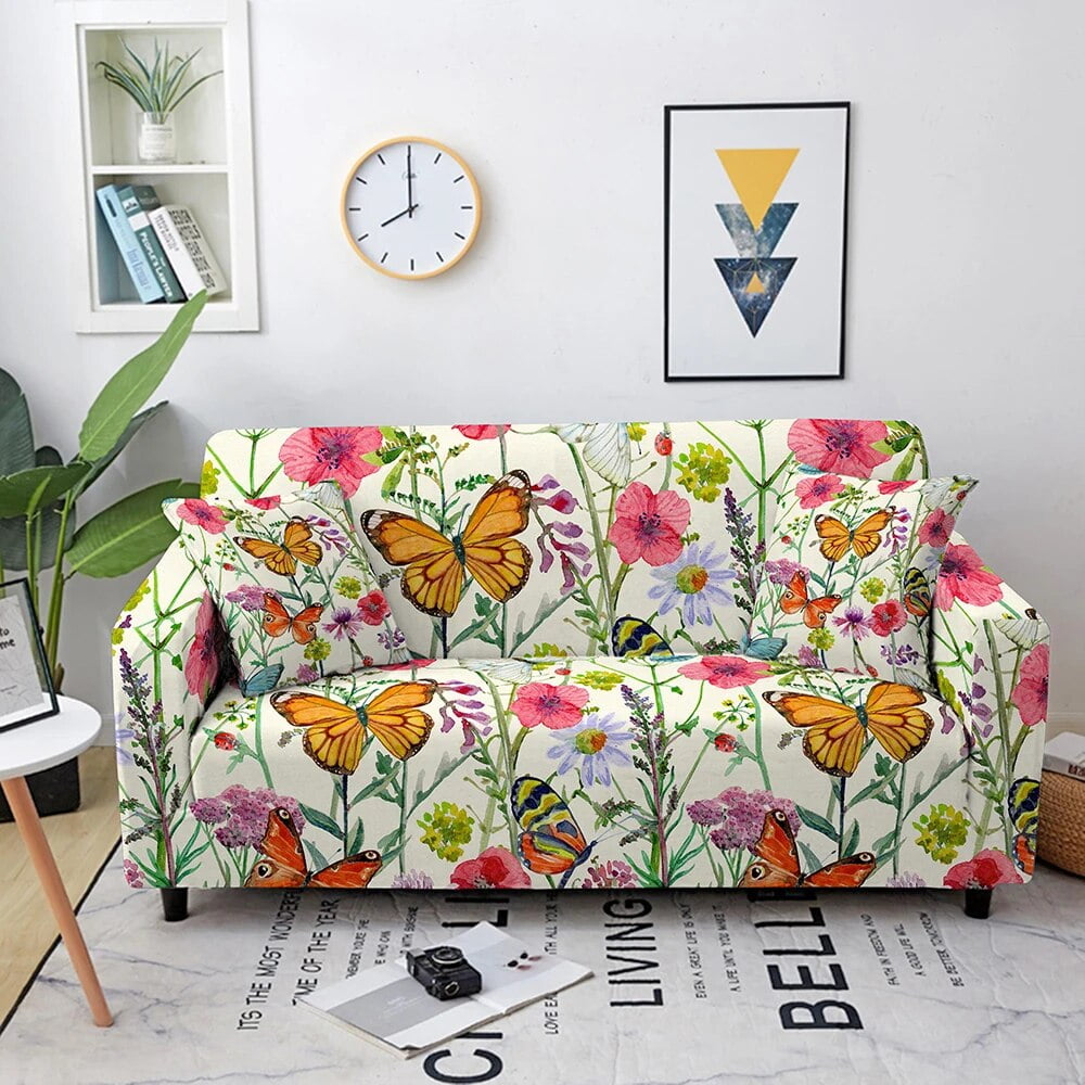 Tropical Elastic Sofa Cover For Living Room Sofa Cover Chaise Lounge ...