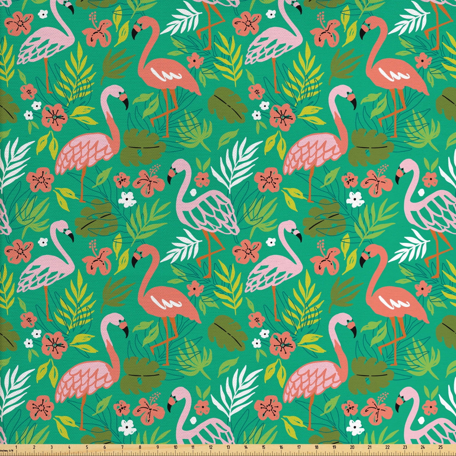 Ambesonne Tropical Fabric by the Yard Upholstery, Caribbean Botany ...