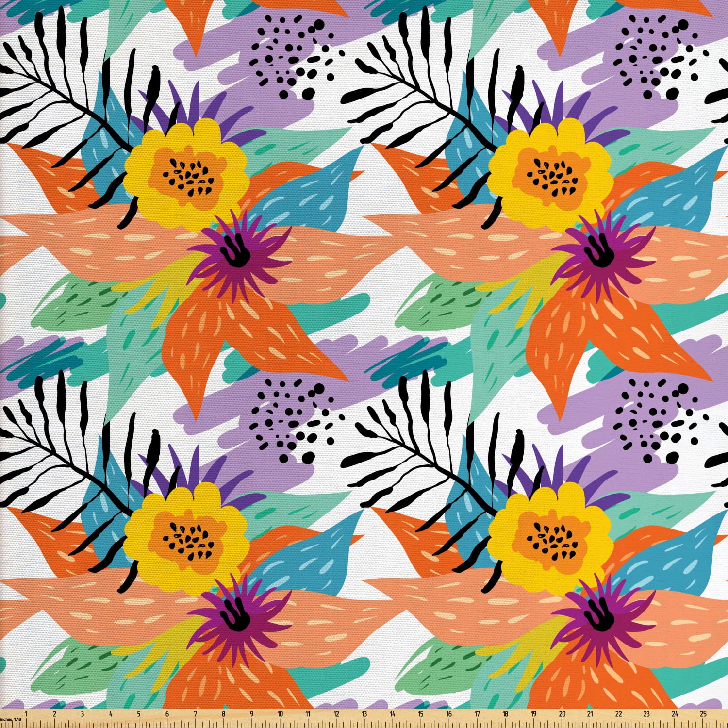Tropical Fabric by the Yard, Exotic Flourishing Hawaiian Summer Flowers ...