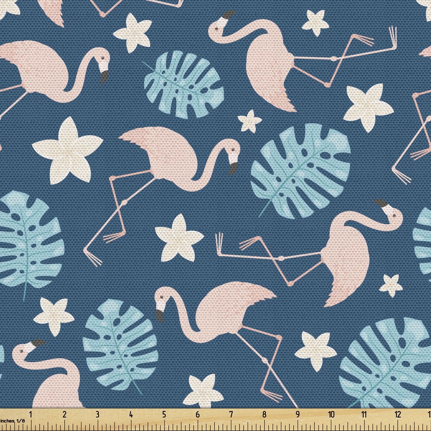Ambesonne Tropical Fabric by the Yard Upholstery, Flamingos and ...