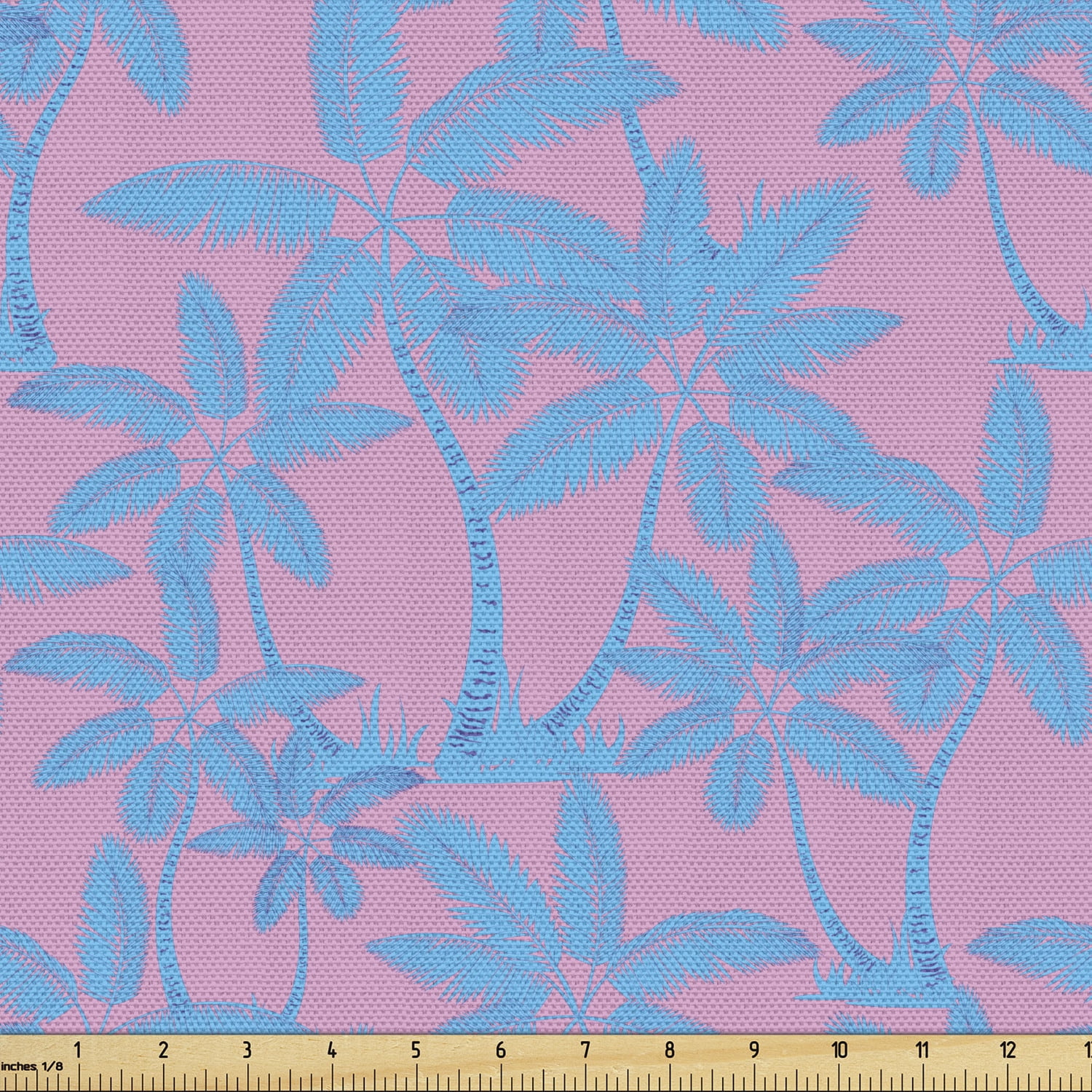 Ambesonne Tropical Fabric by the Yard Upholstery, Hawaiian Retro Palm ...
