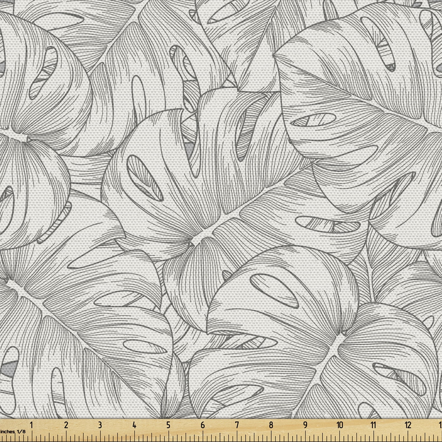 Ambesonne Tropical Fabric by the Yard Upholstery, Rainforest Giant ...