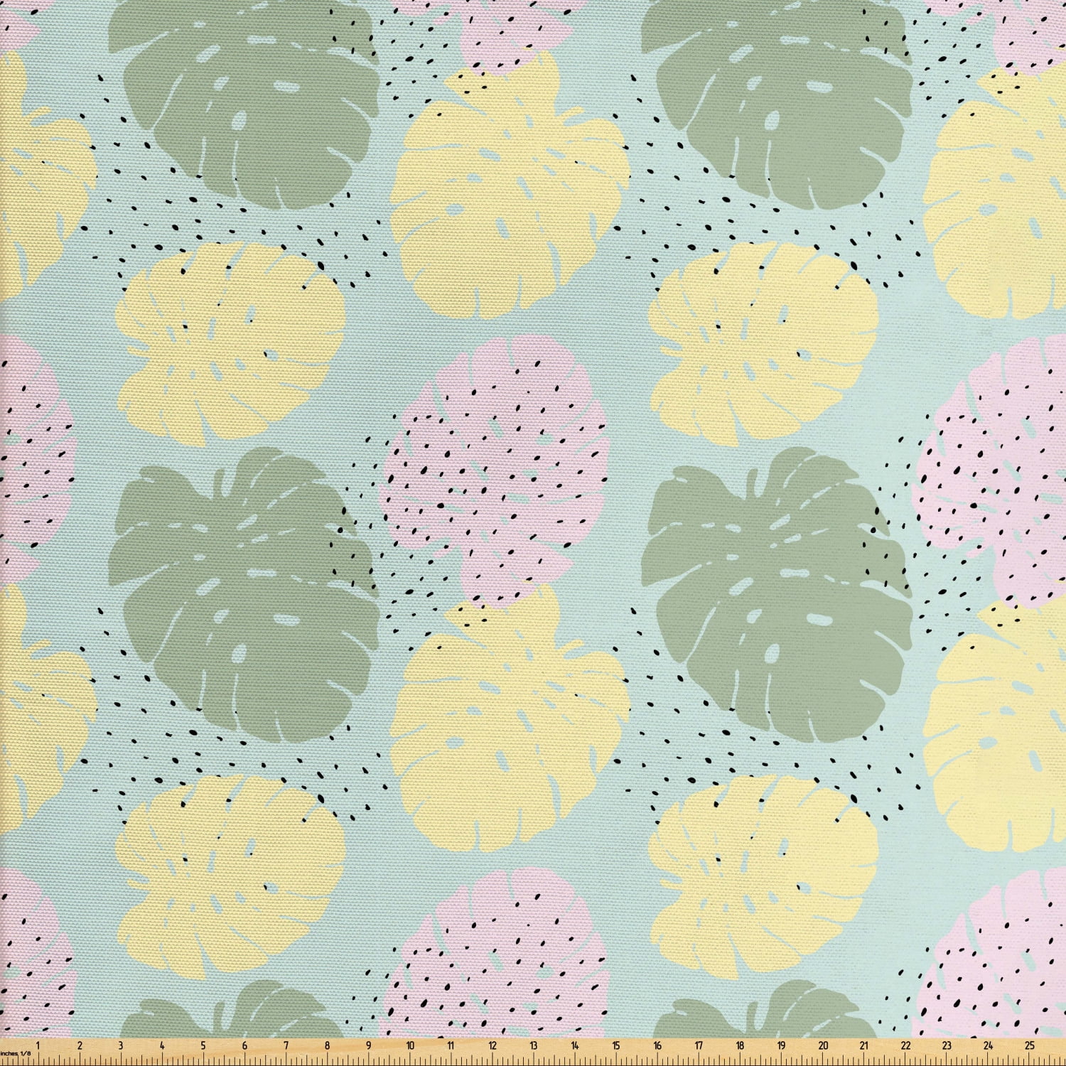Tropical Fabric by the Yard, Silhouette Form Exotic Monstera Leaves ...