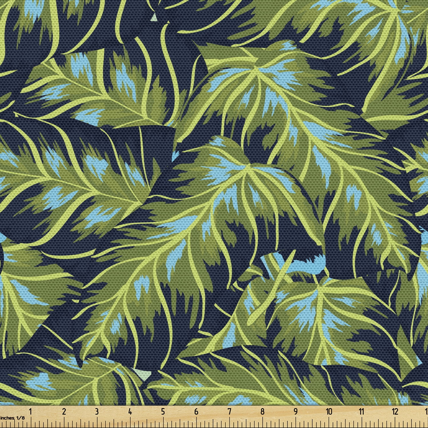Ambesonne Tropical Fabric by the Yard Upholstery, Banana Leaf Plants ...
