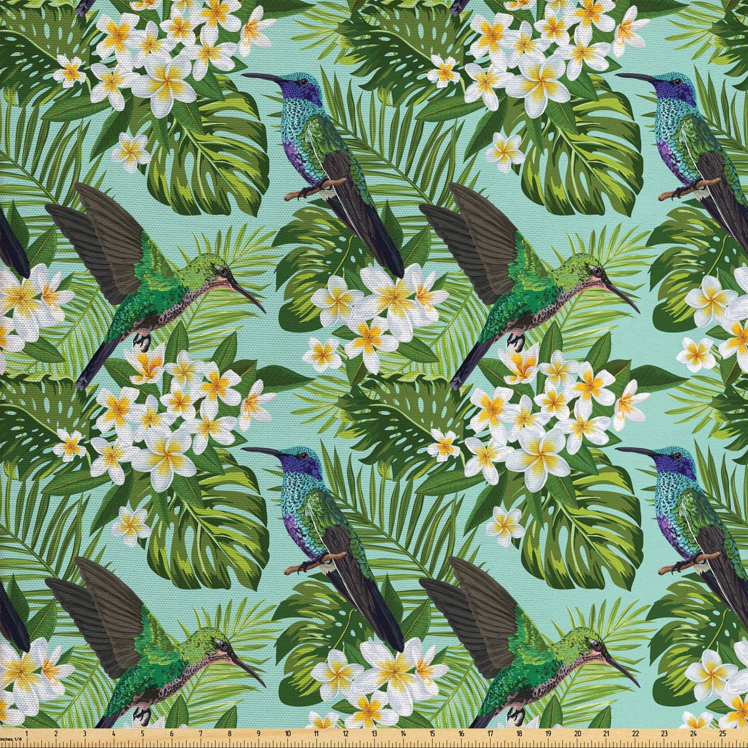Ambesonne Tropical Fabric by the Yard Upholstery, Brazilian Rainforest ...