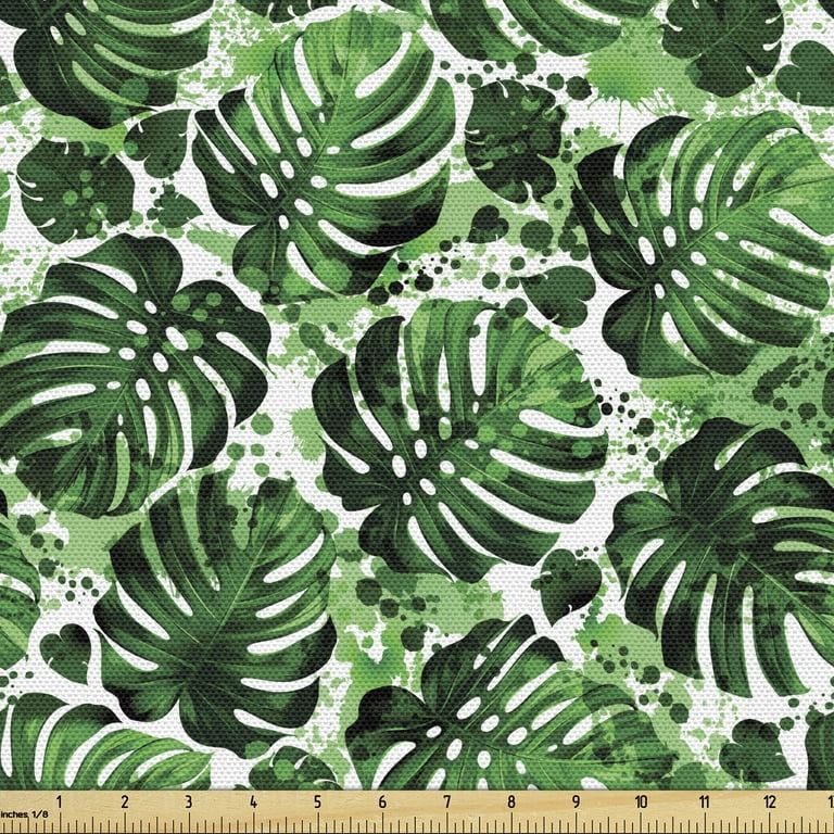 monstera leaf pattern fabric