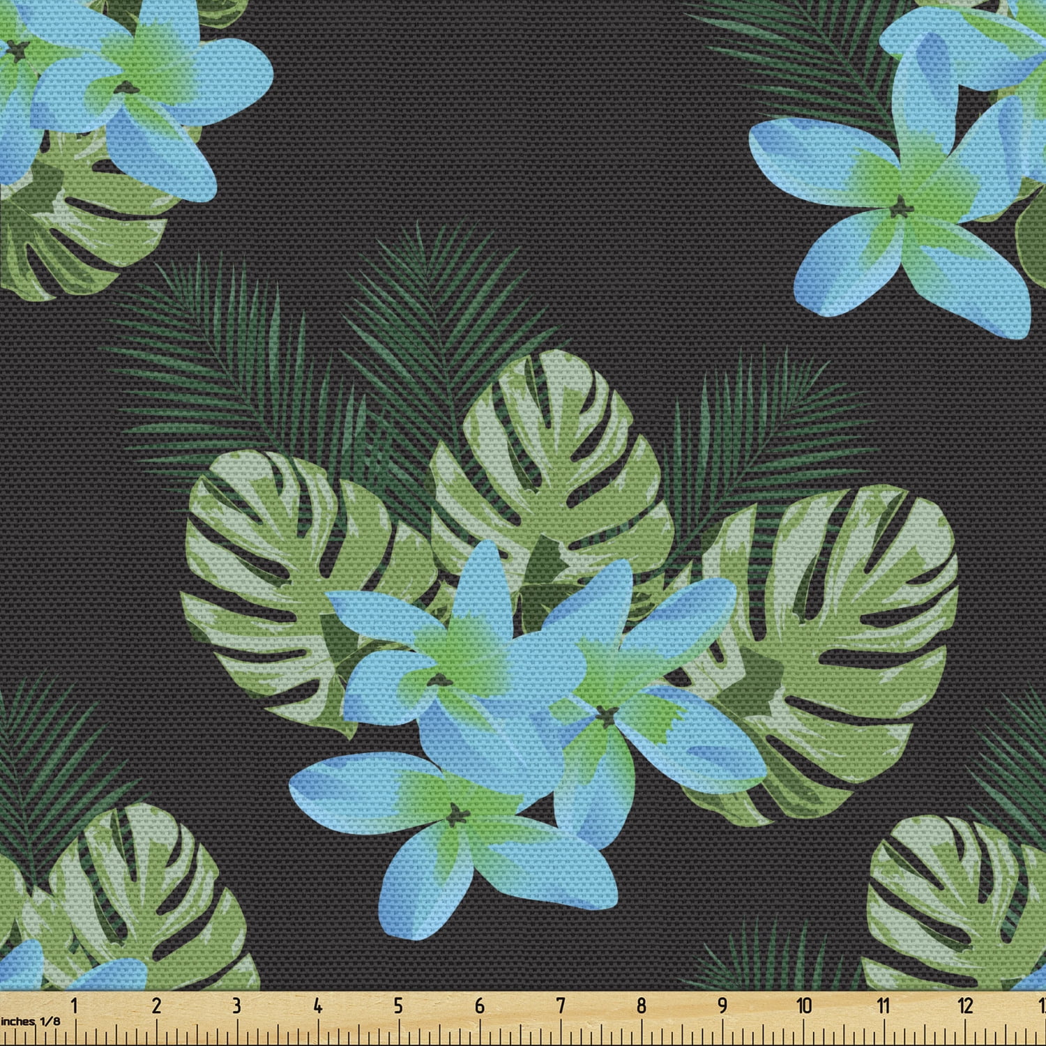 Ambesonne Tropical Fabric by the Yard Upholstery, Exotic Leaves and ...