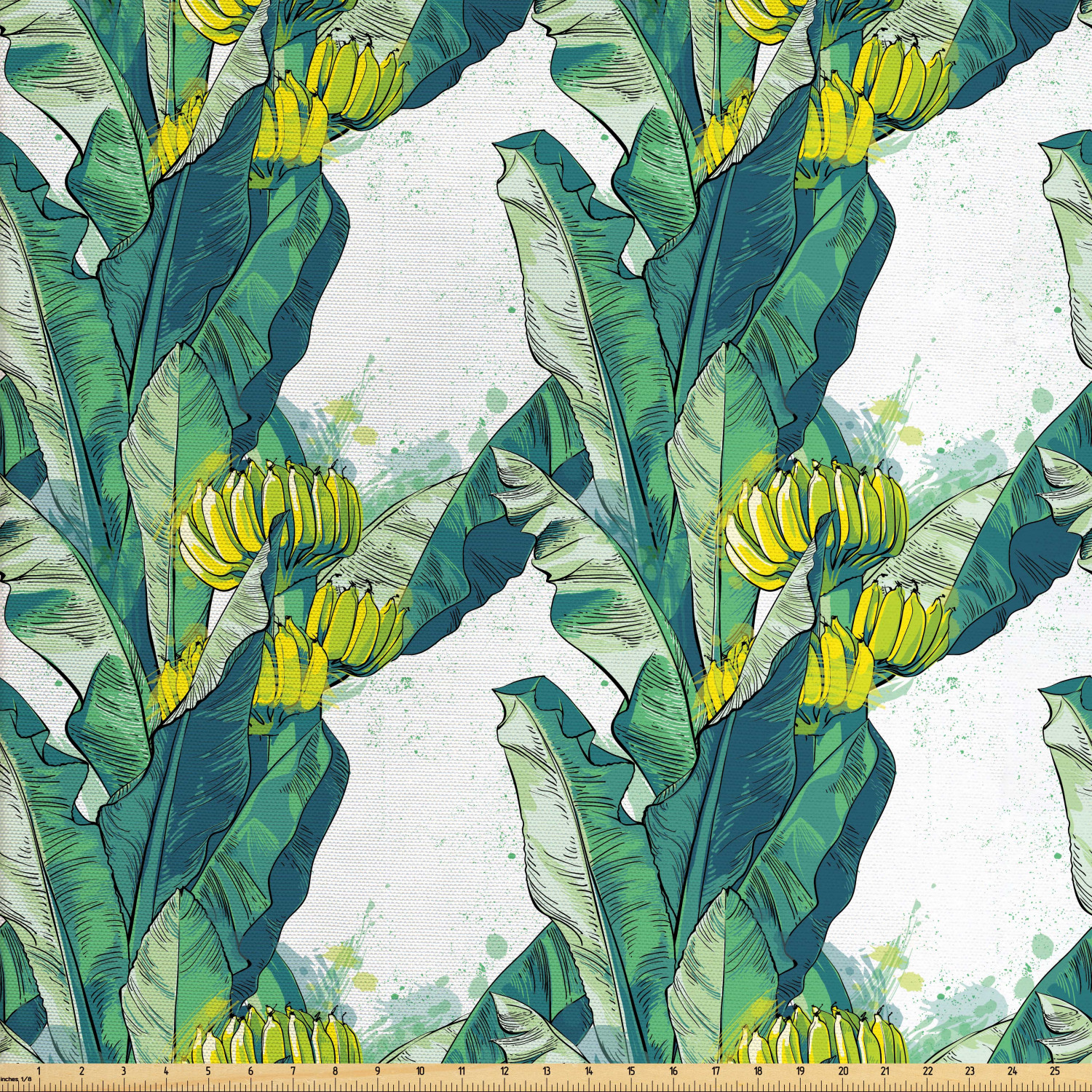 Ambesonne Tropical Fabric by the Yard Upholstery, Banana Tree Exotic ...