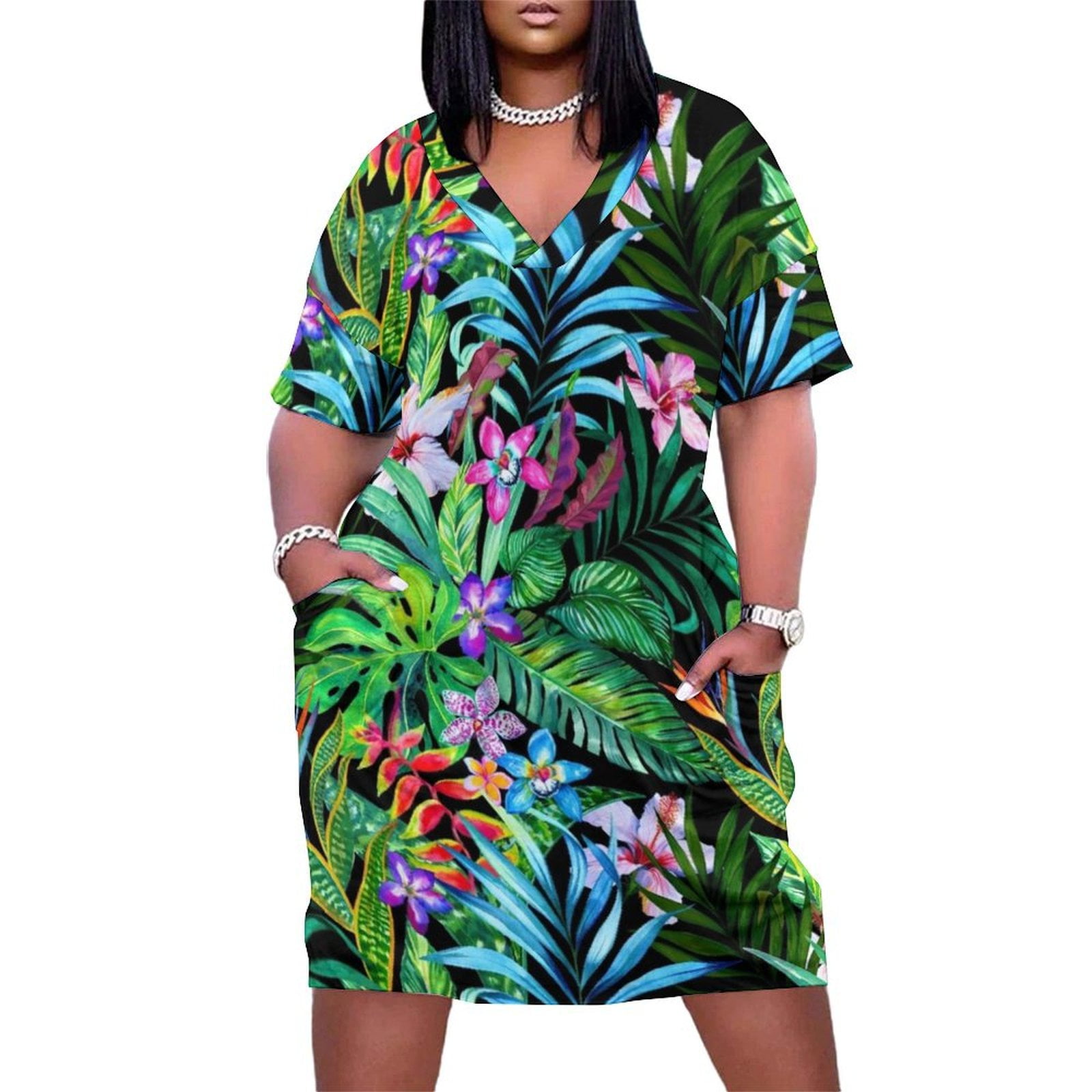 Tropical Fest Loose Pocket Dress dress summer 2024 women Prom gown ...