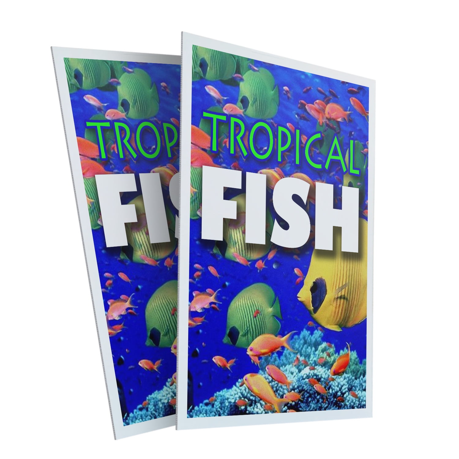 Tropical Fish (2-PACK) 24" x 36" Plastic Signs | Sign Insert 4mm ...