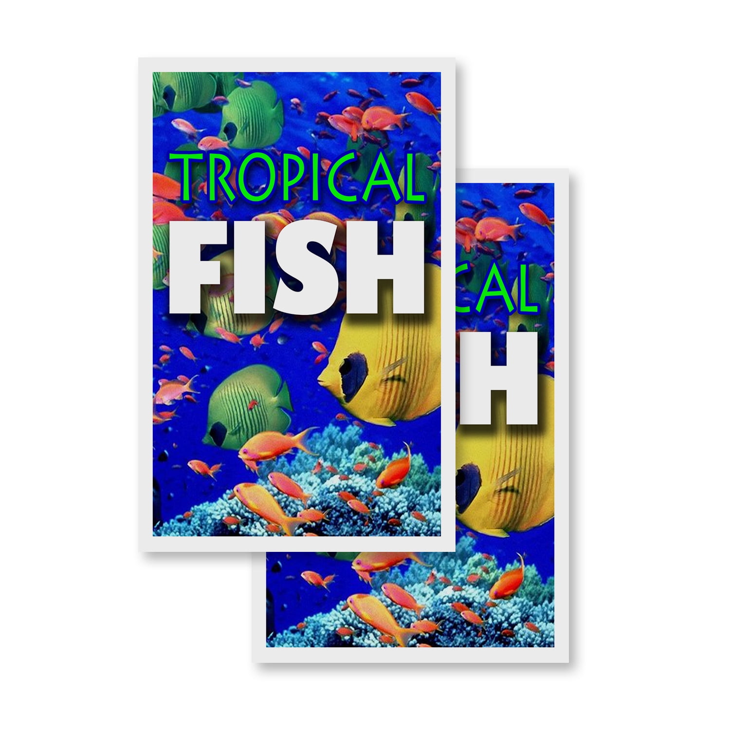 Tropical Fish (2-PACK) 24" x 36" Vinyl Decals | Sign Insert Peel ...